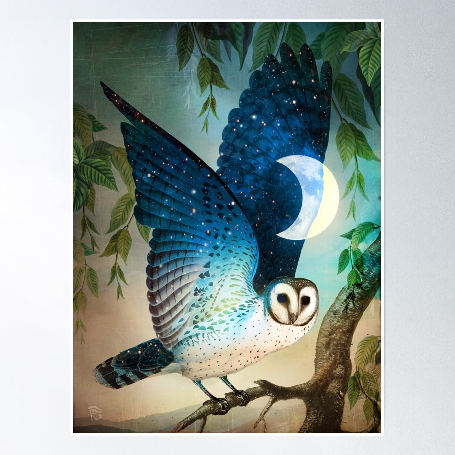 Bloom Theory Blue Moon Poster Wall Art, Modern Wall Decor, 24x36 ...