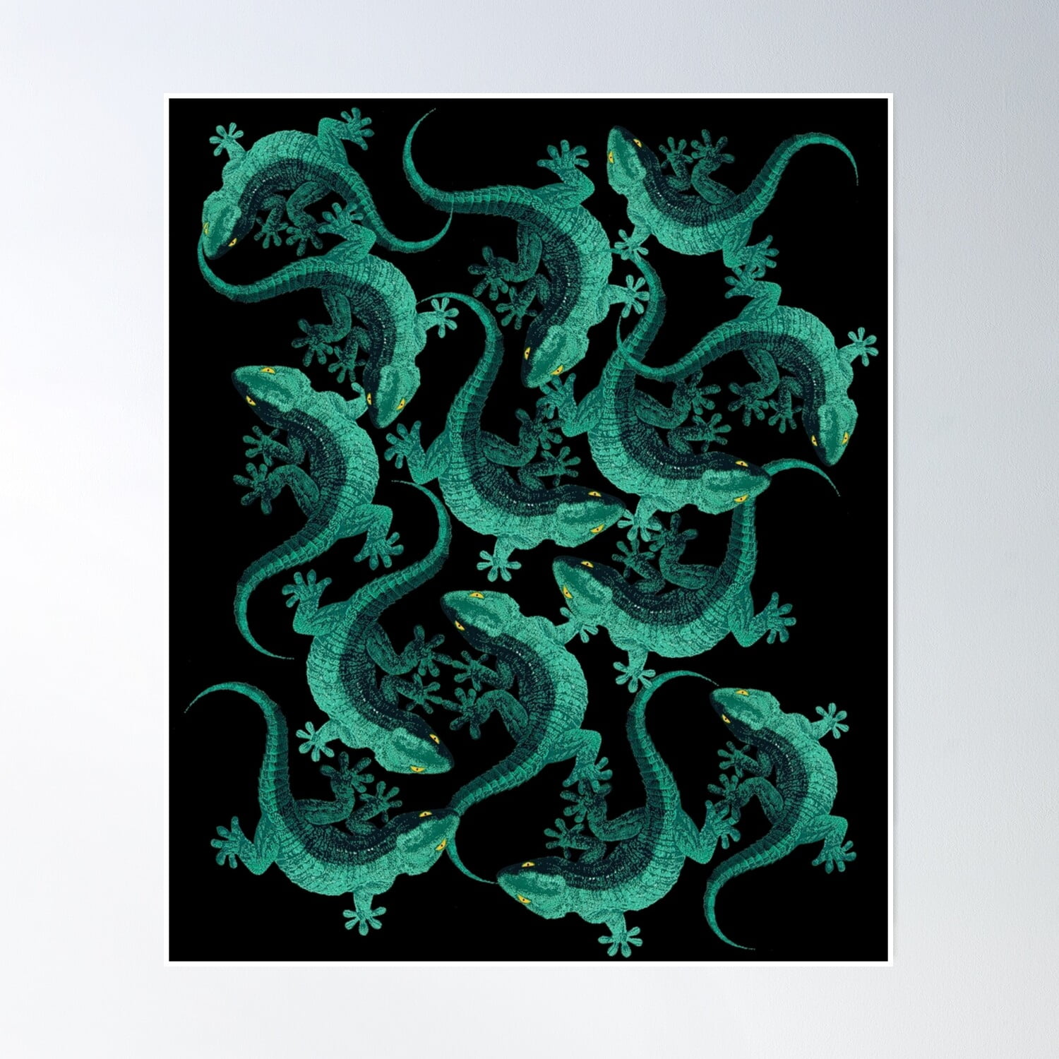 Bloom Theory Bunch Of Geckos Poster Wall Art, Modern Wall Decor, 8x12 ...