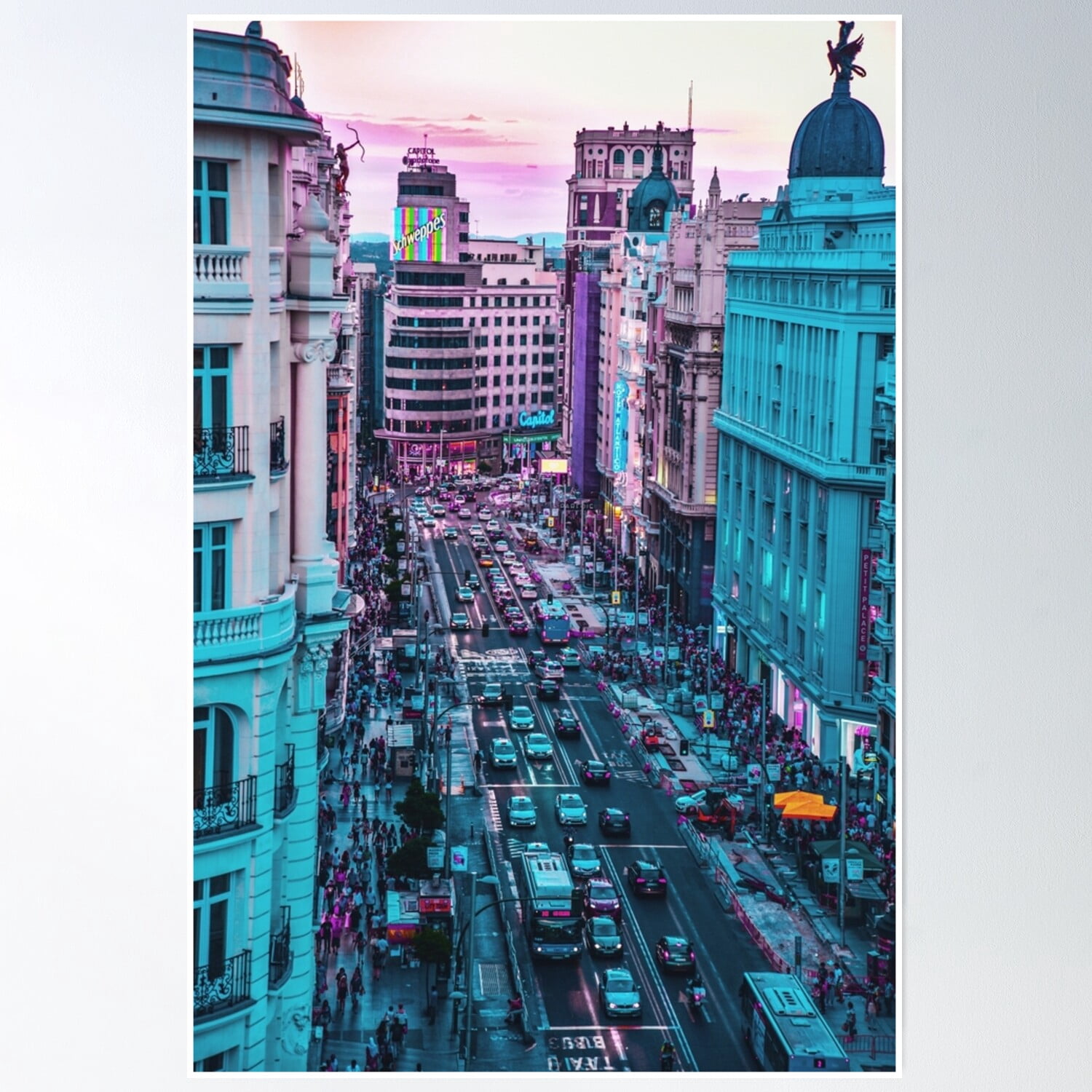 Bloom Theory Calle Gran Vía Poster Wall Art, Modern Wall Decor, 8x12 ...