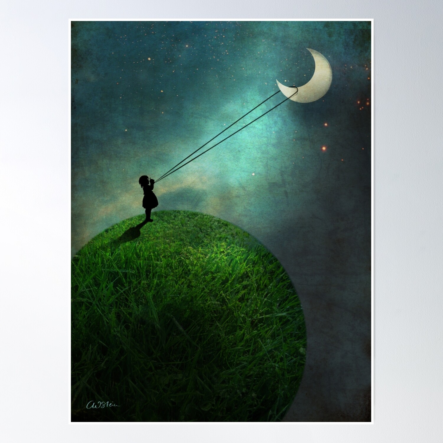 Bloom Theory Chasing The Moon Poster Wall Art, Modern Wall Decor, 8x12 ...