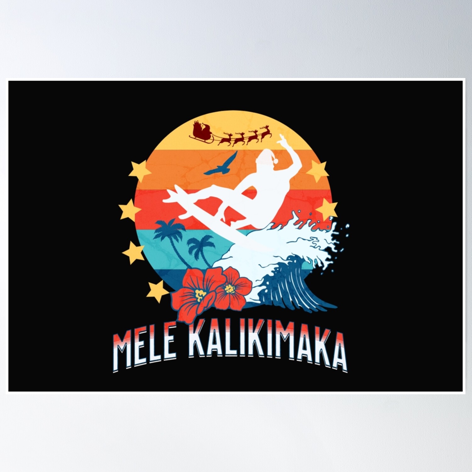 Bloom Theory Christmas Vacation Mele Kalikimaka Hawaiin Poster Wall Art ...