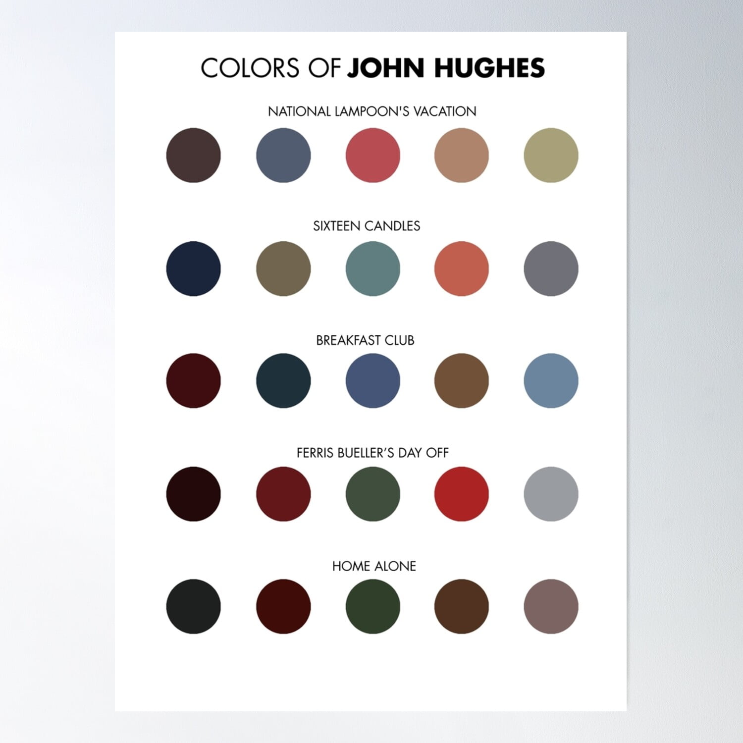 Bloom Theory Colors Of John Hughes Poster Wall Art, Modern Wall Decor ...
