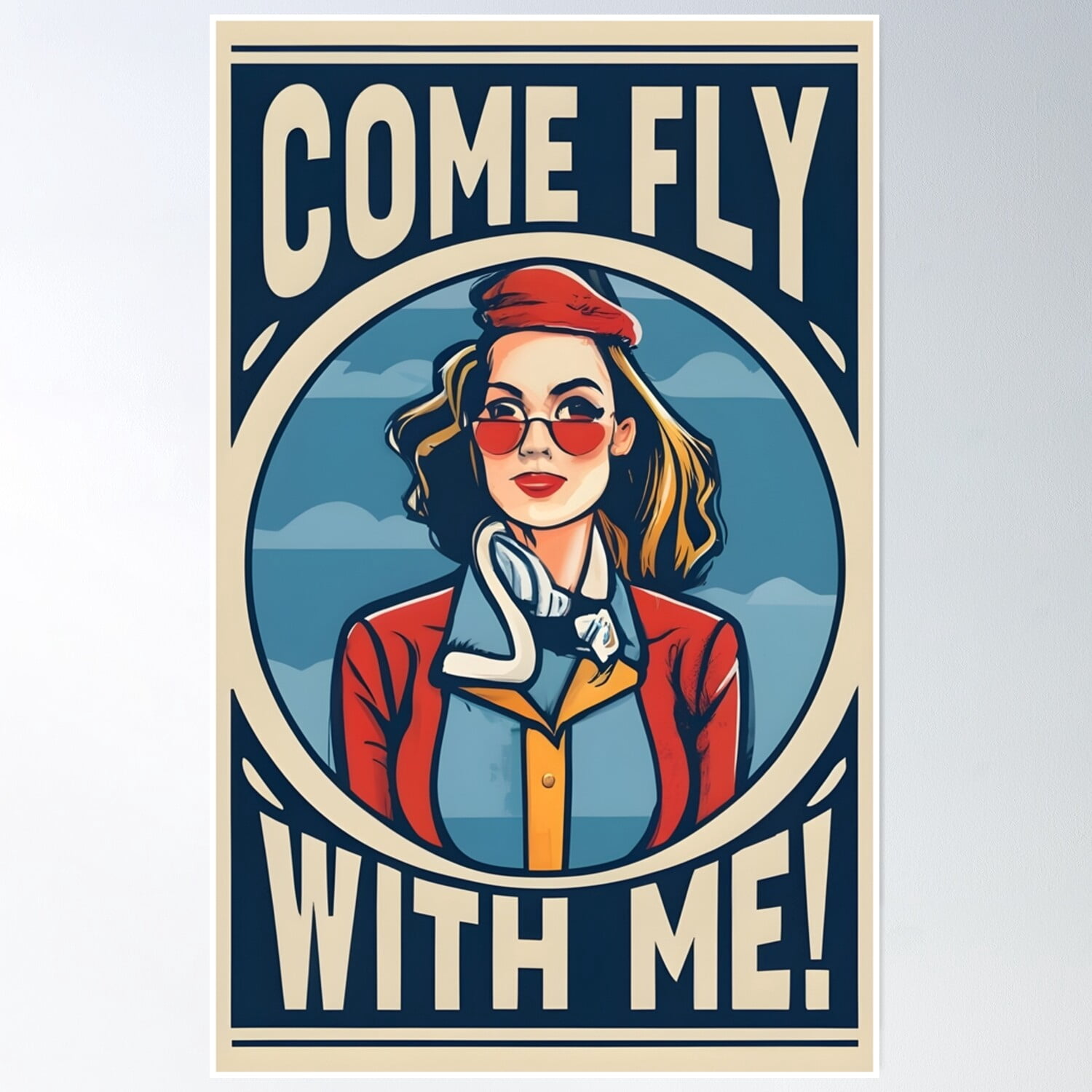 Bloom Theory Come Fly With Me, Scandinavian Stewardess Poster Wall Art ...