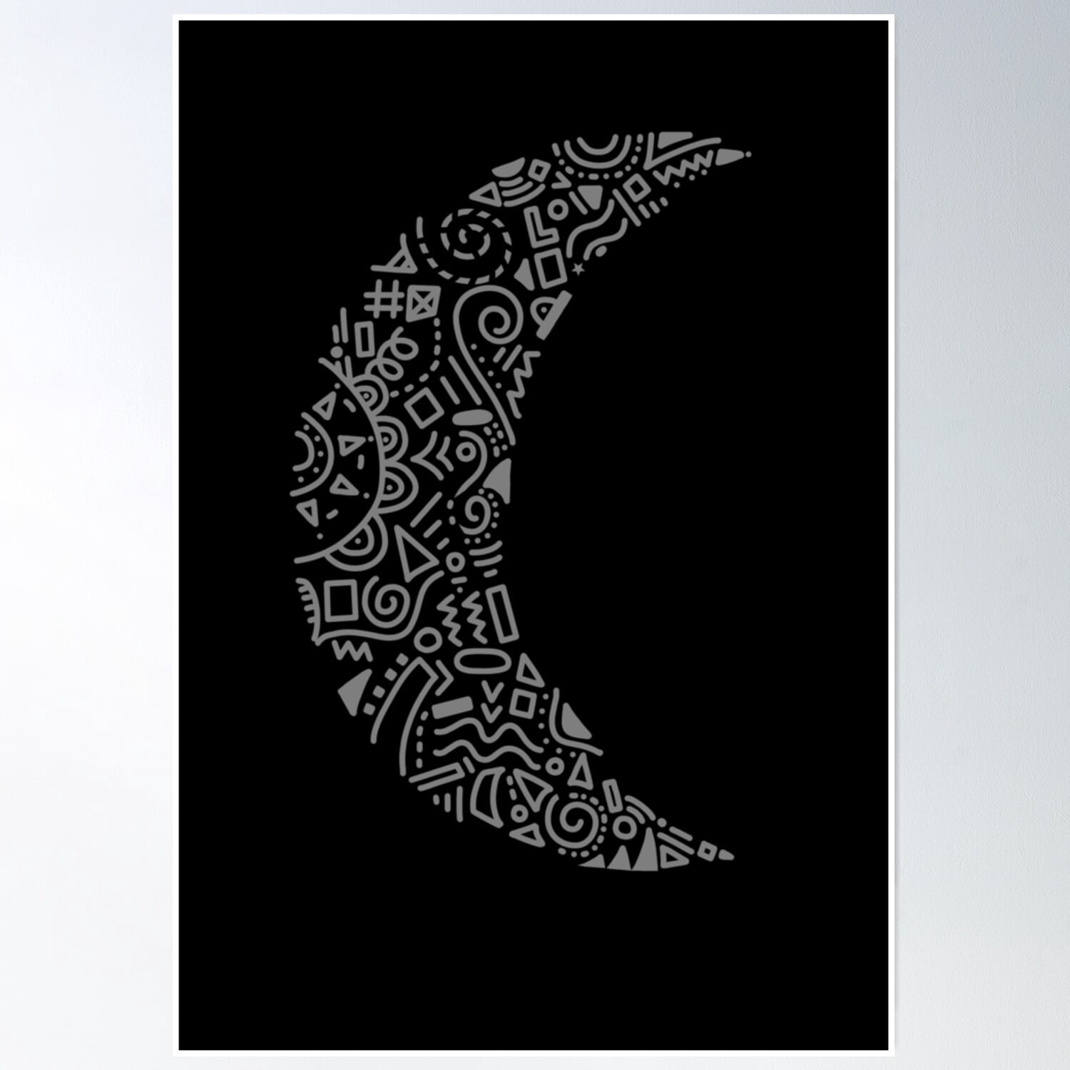 Bloom Theory Complex Crescent Moon Poster Wall Art, Modern Wall Decor ...