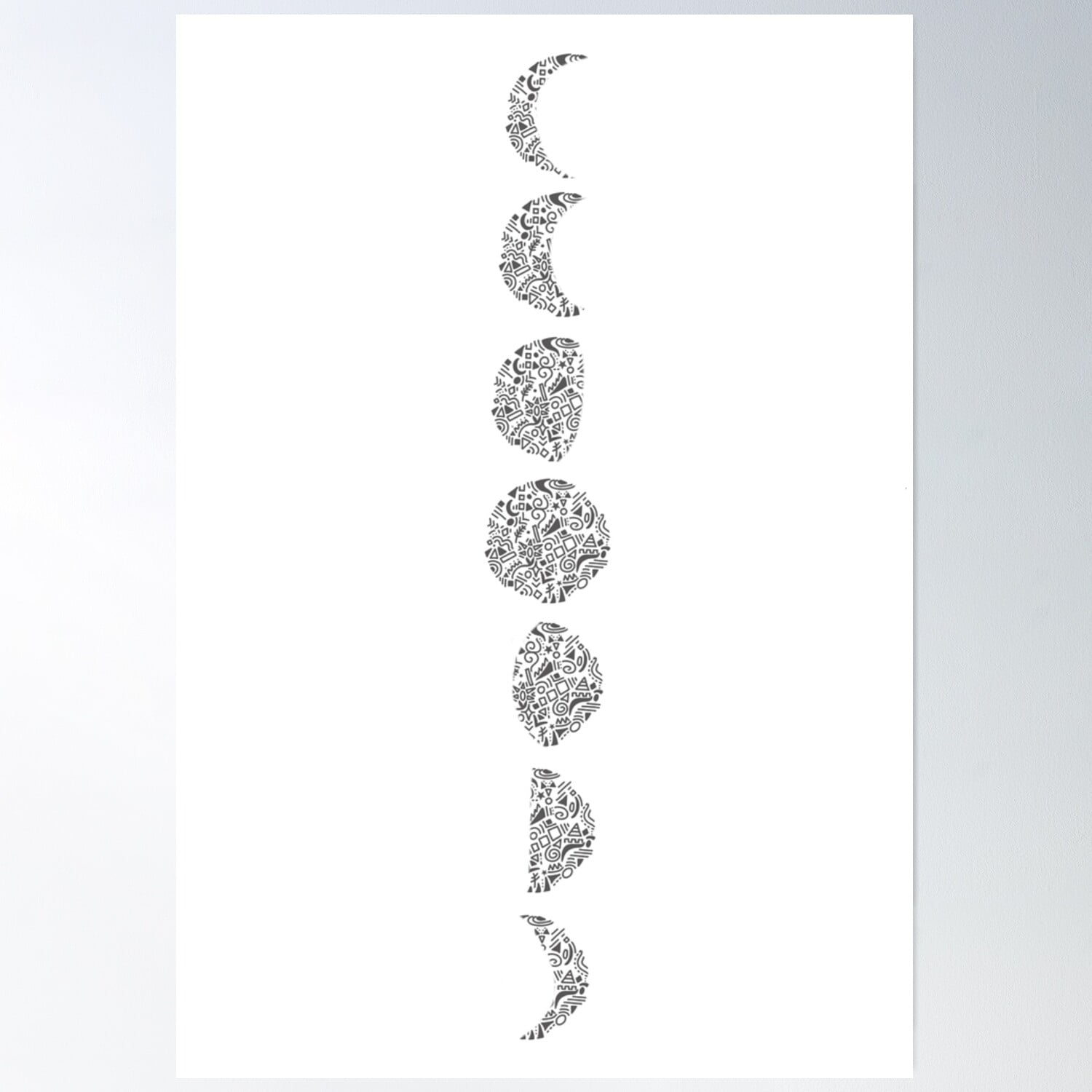 Bloom Theory Complex Moon Phases Poster Wall Art, Modern Wall Decor ...