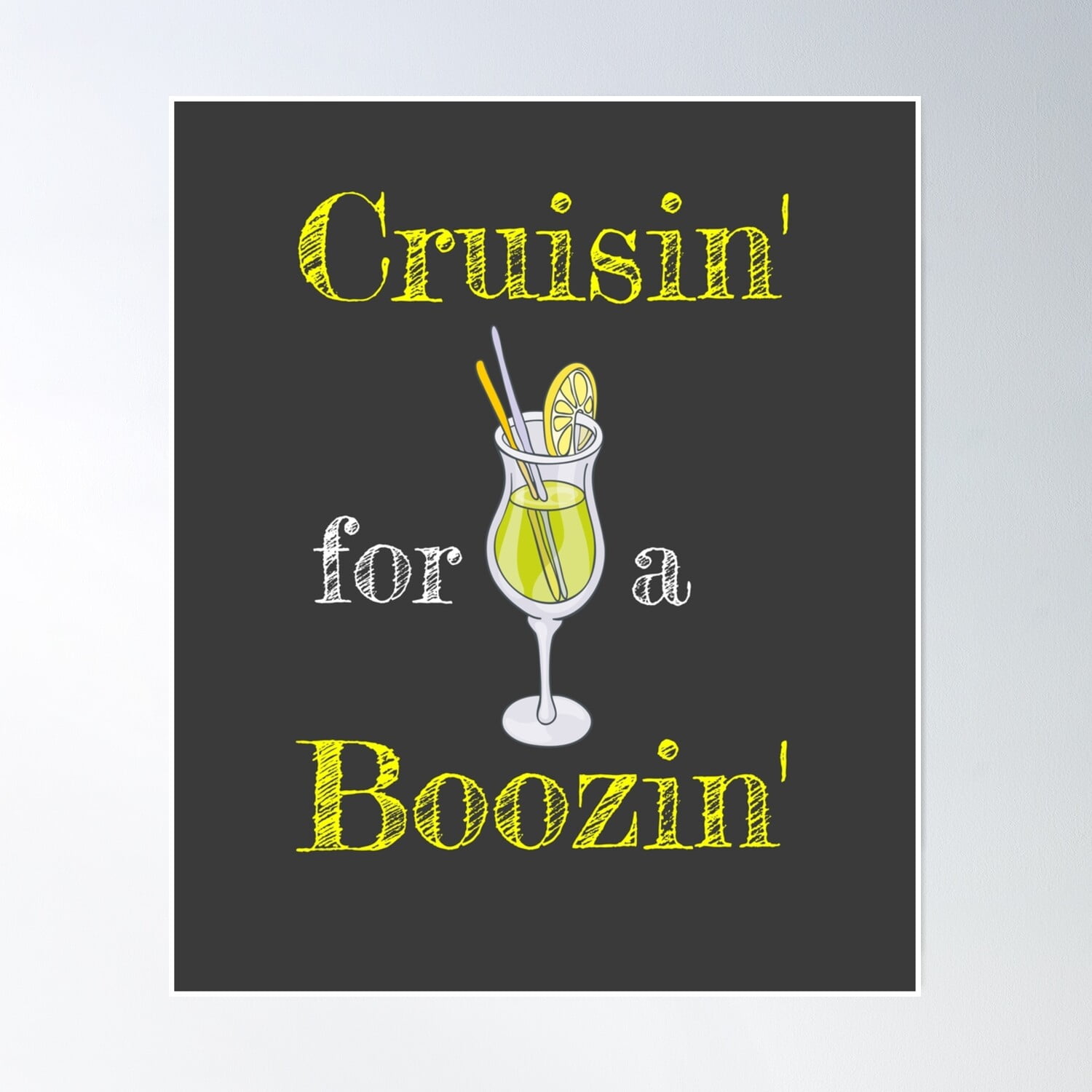 Bloom Theory Cruisin' For A Boozin' Cruise Ship Poster Wall Art, Modern ...