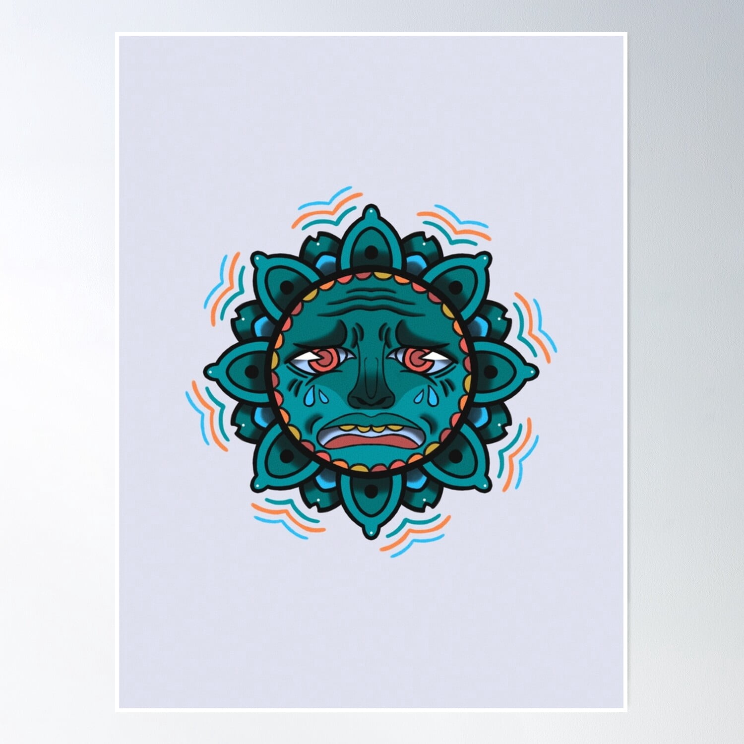 Bloom Theory Crying Moon Poster Wall Art, Modern Wall Decor, 12x18 ...