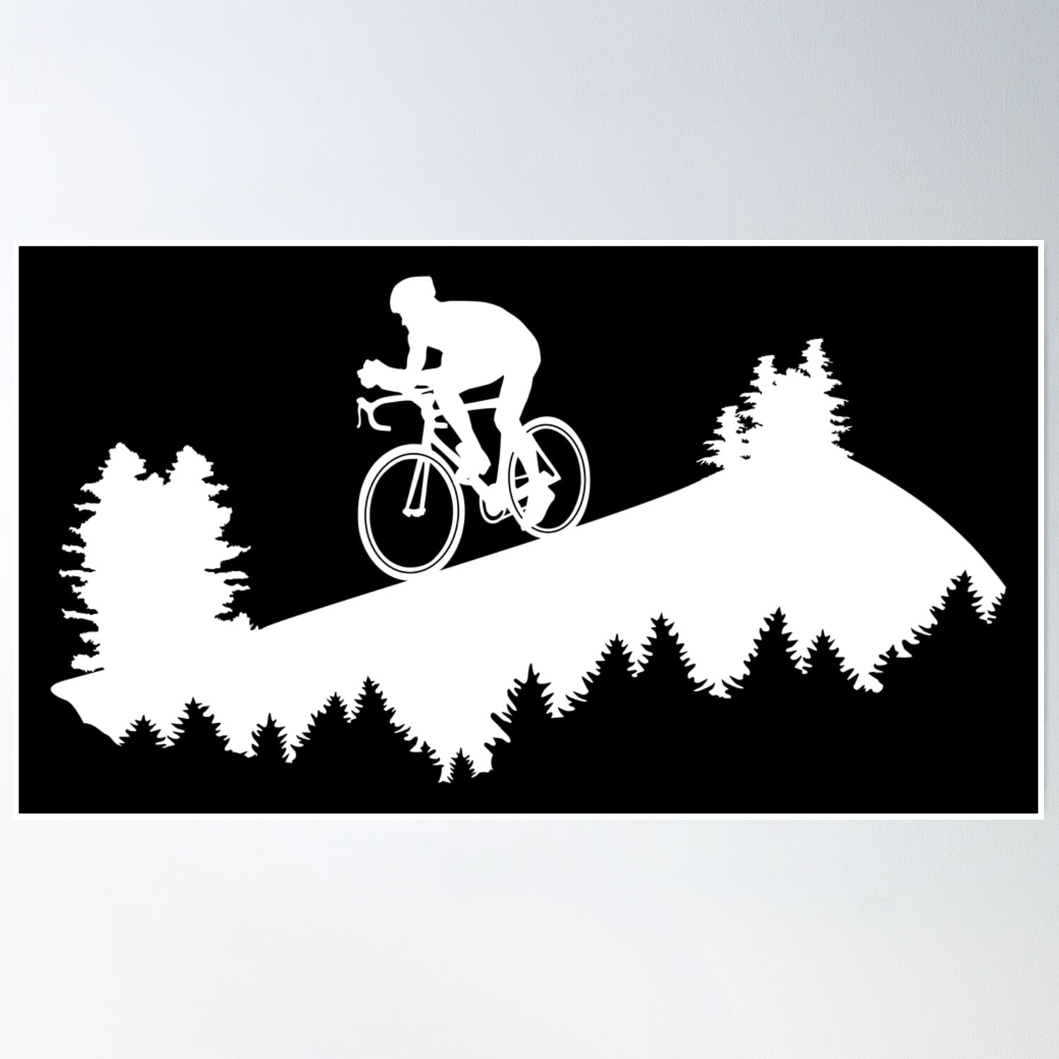 Bloom Theory Cycling, Cyclist, Road Bike Poster Wall Art, Modern Wall ...