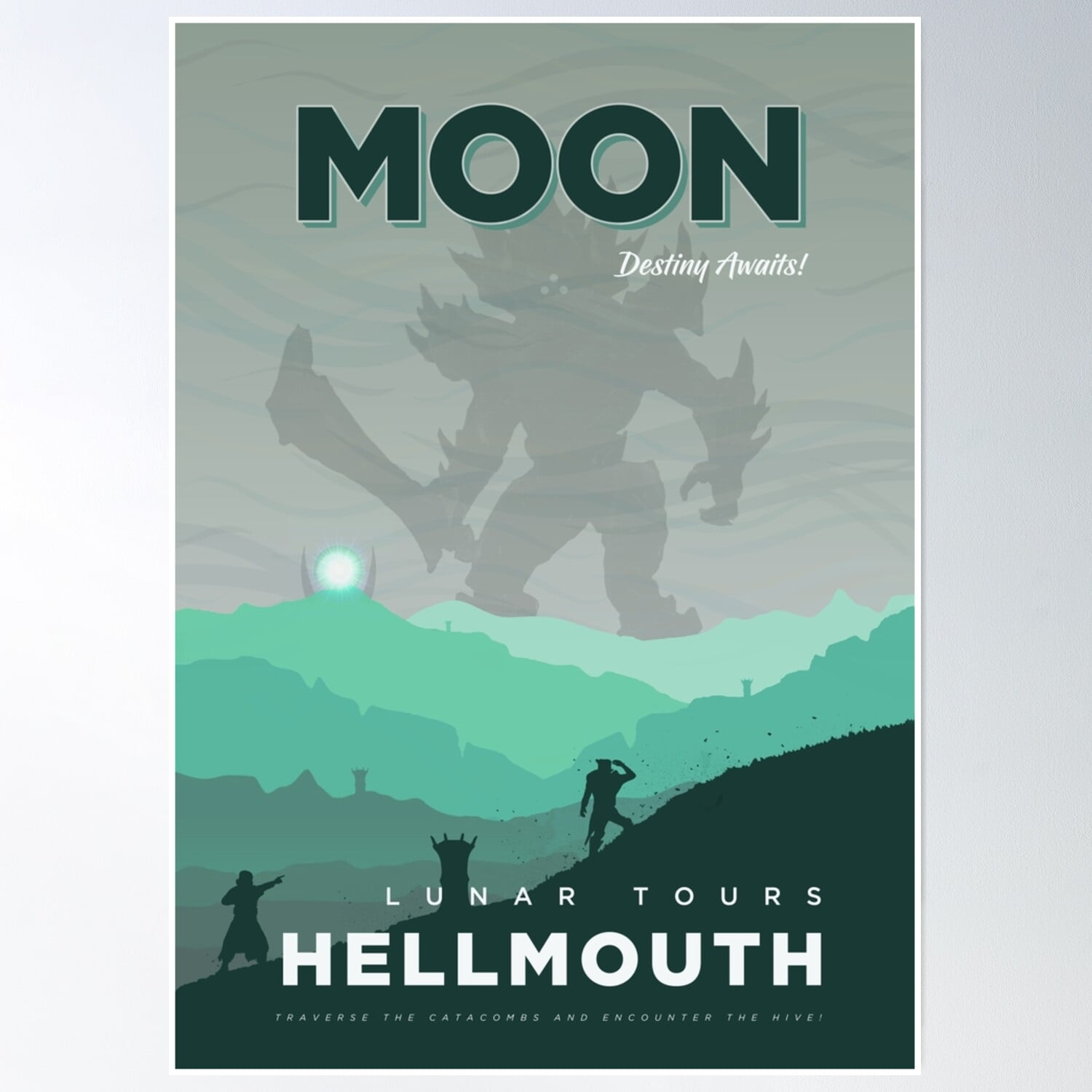 Bloom Theory Destination Moon Poster Wall Art, Modern Wall Decor, 12x18 ...