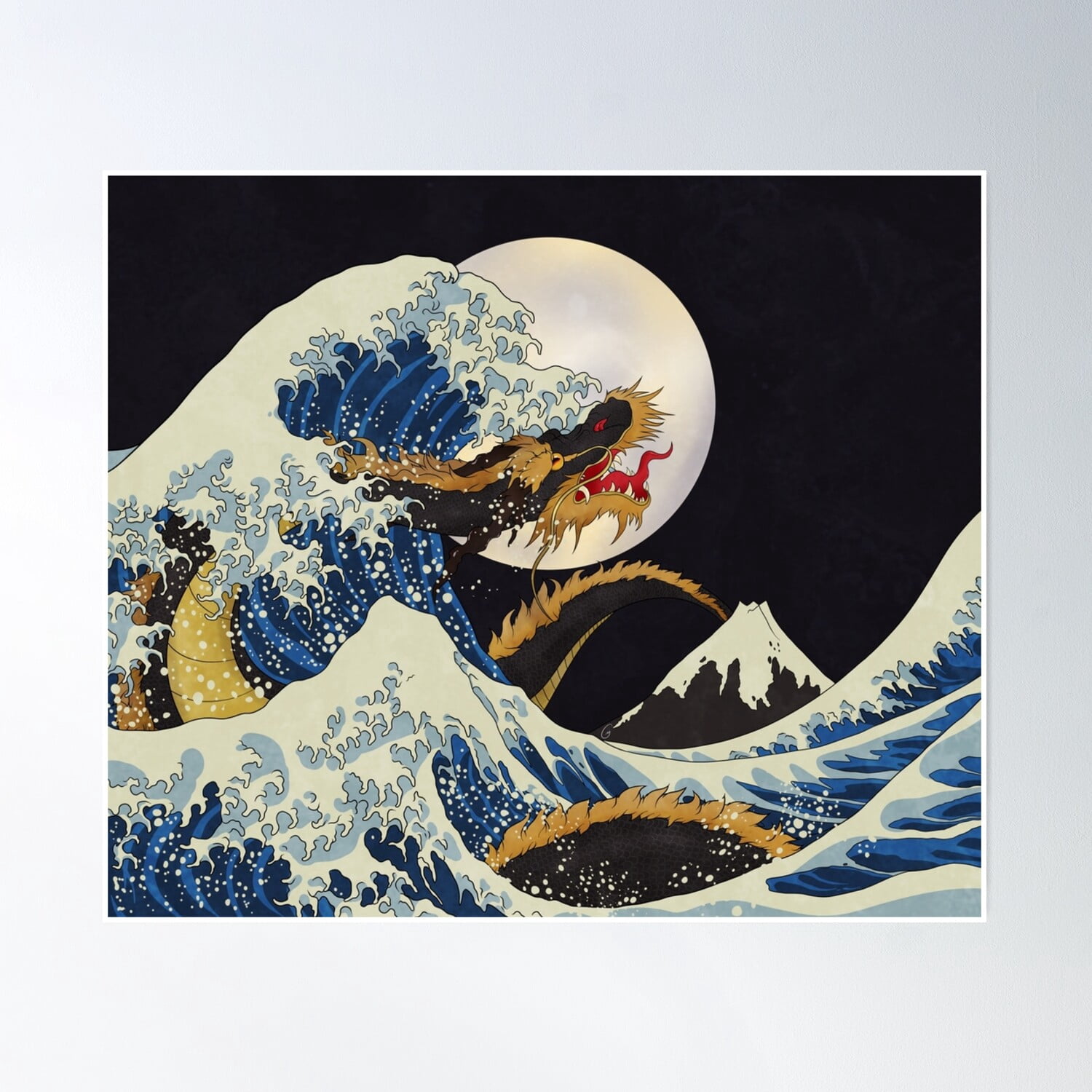 Bloom Theory Dragon Wave Poster Wall Art, Modern Wall Decor, 8x12 ...