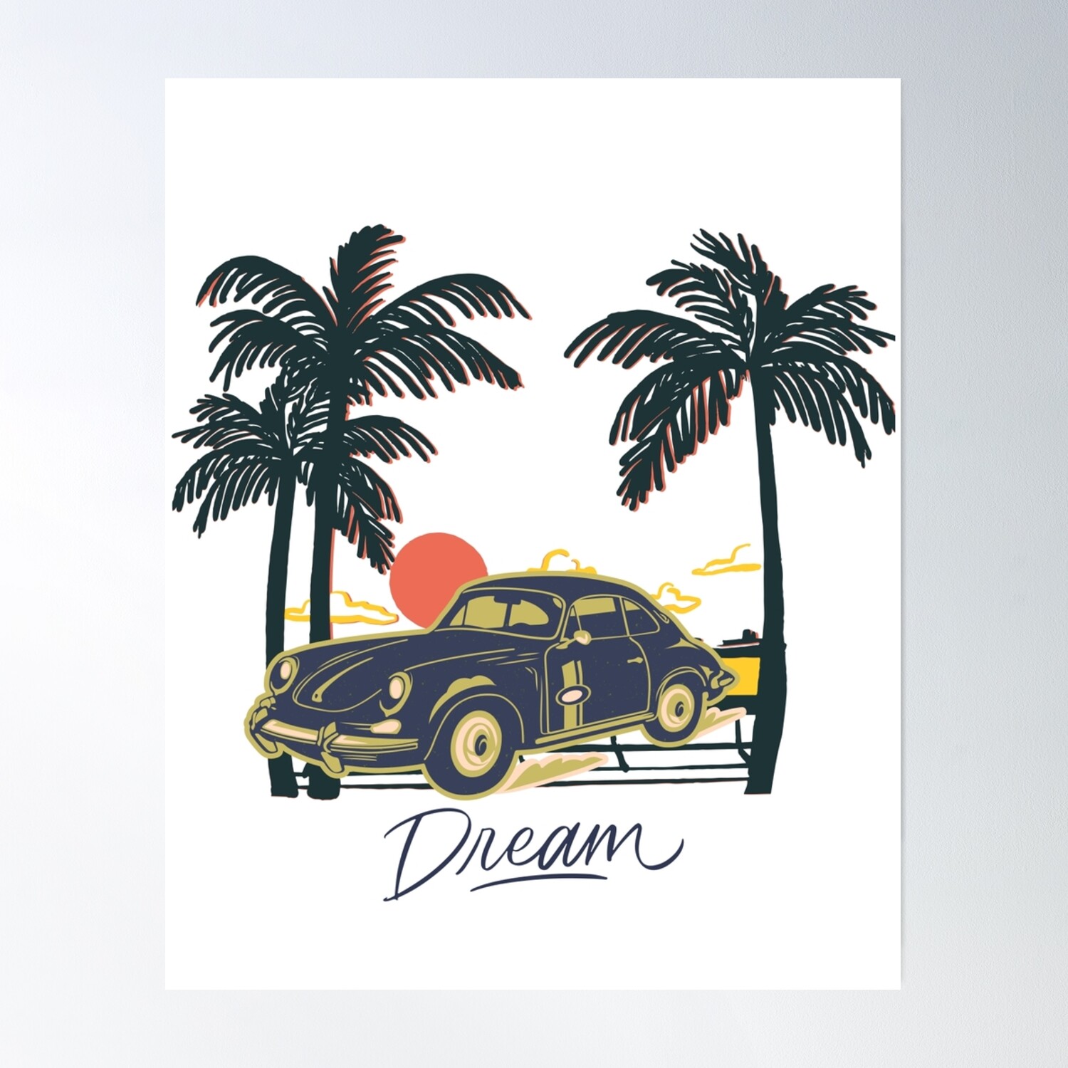 Bloom Theory Dream Retro Ride Poster Wall Art, Modern Wall Decor, 12x18 ...