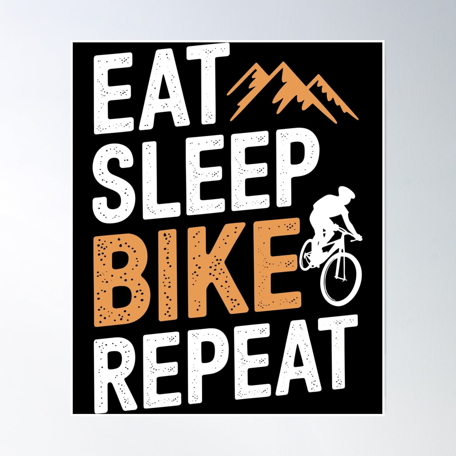 Bloom Theory Eat Sleep Bike Repeat Graphic For Cycling Enthusiasts Poster Wall Art, Modern Wall ...