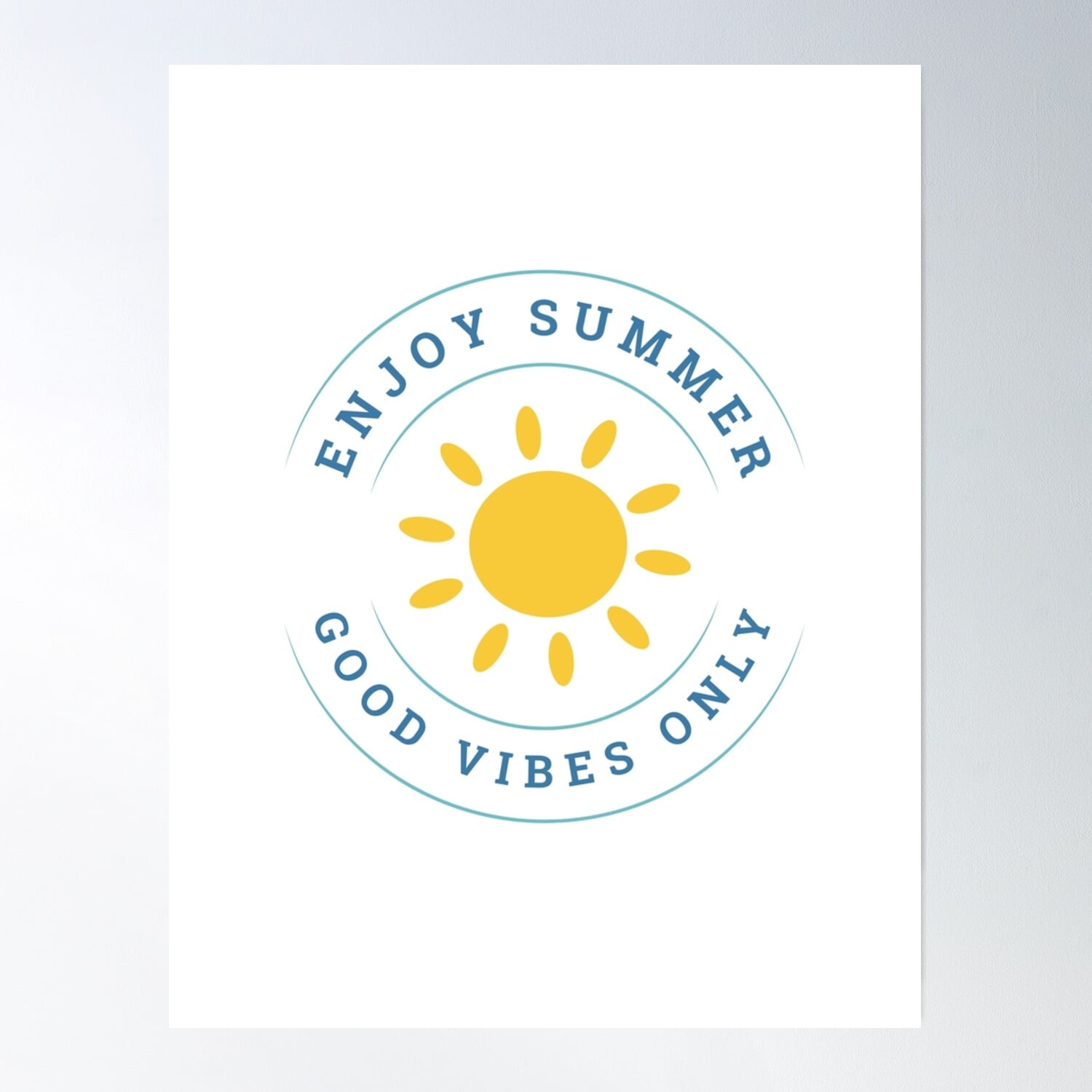 Bloom Theory Enjoy Summer Good Vibes: Sun Poster Wall Art, Modern Wall ...