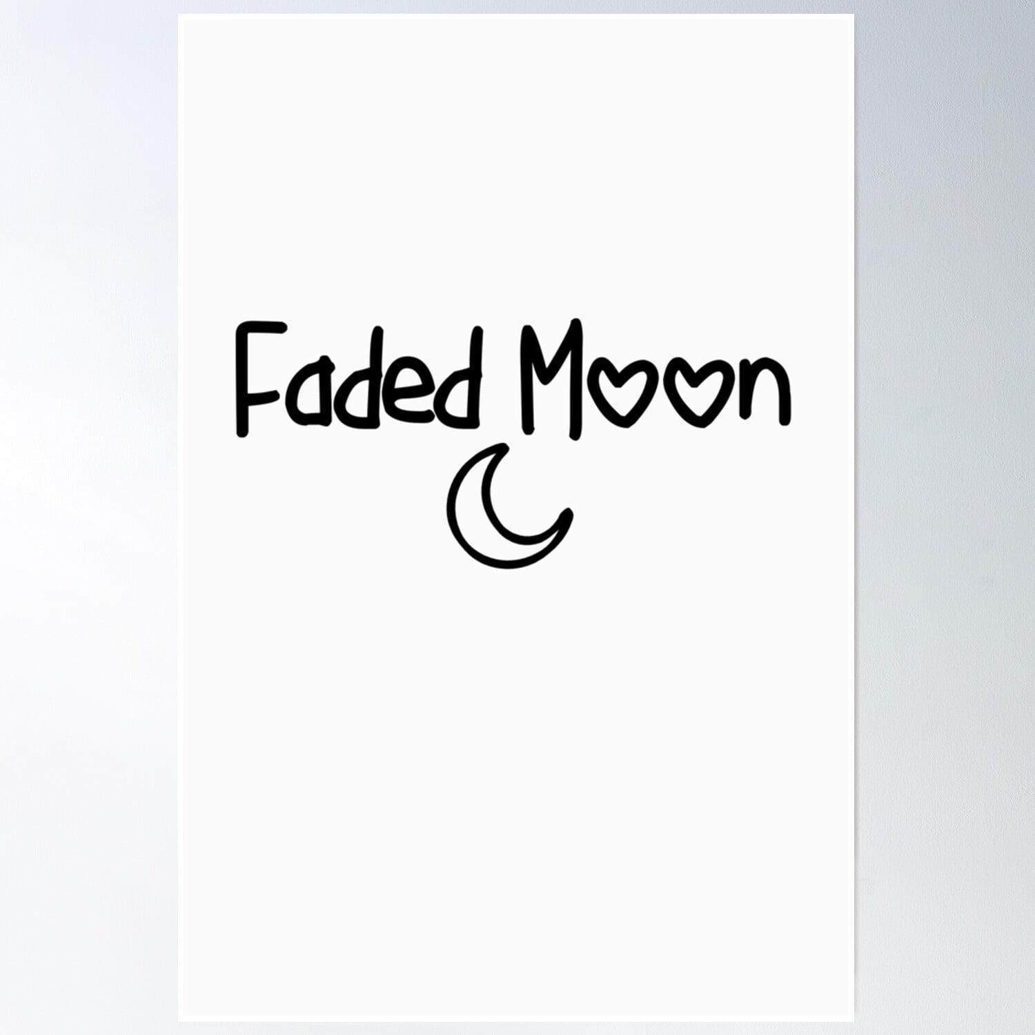 Bloom Theory Faded Moon Poster Wall Art, Modern Wall Decor, 12x18 ...
