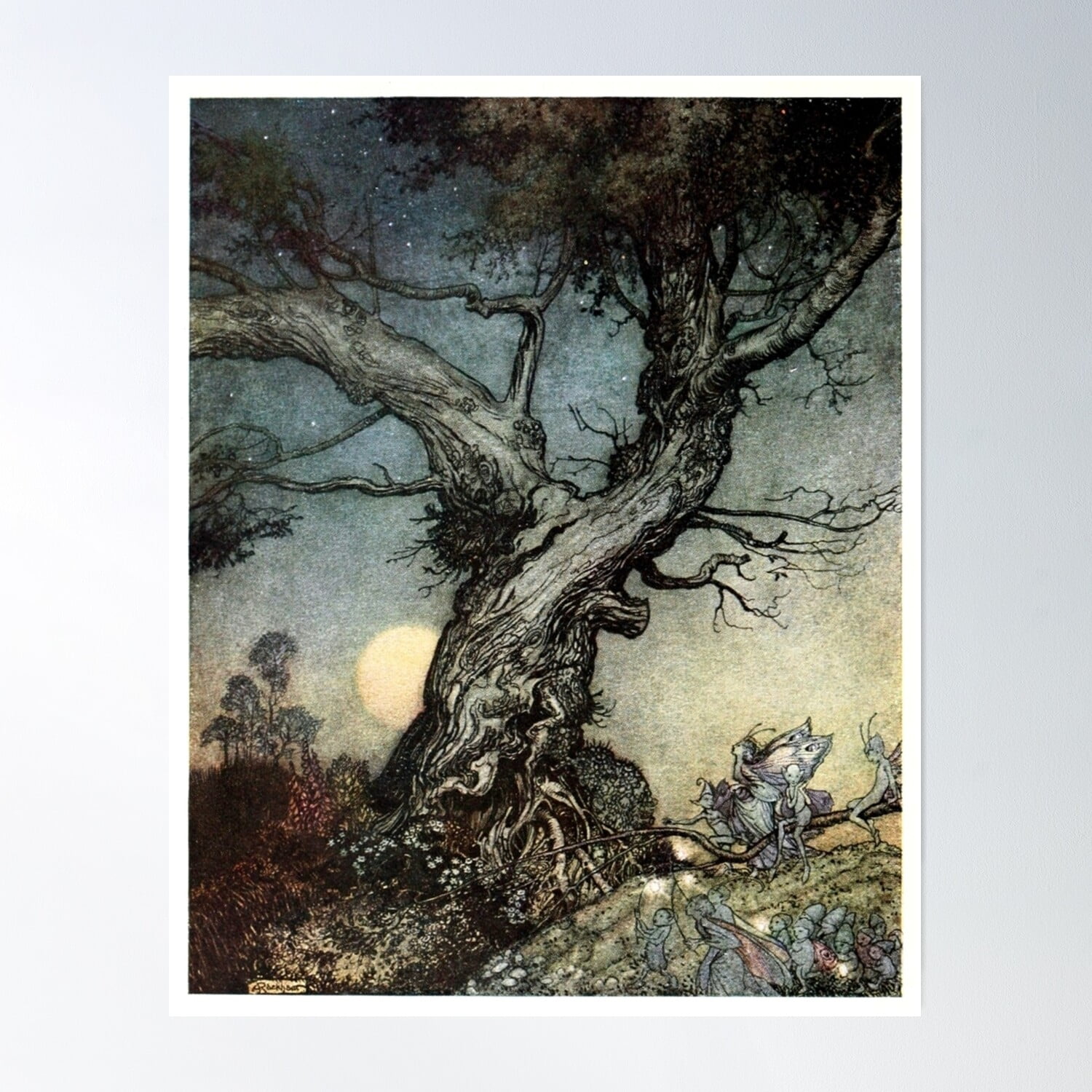 Bloom Theory Fairy Folk Tree - Imagina - Arthur Rackham Poster Wall Art ...