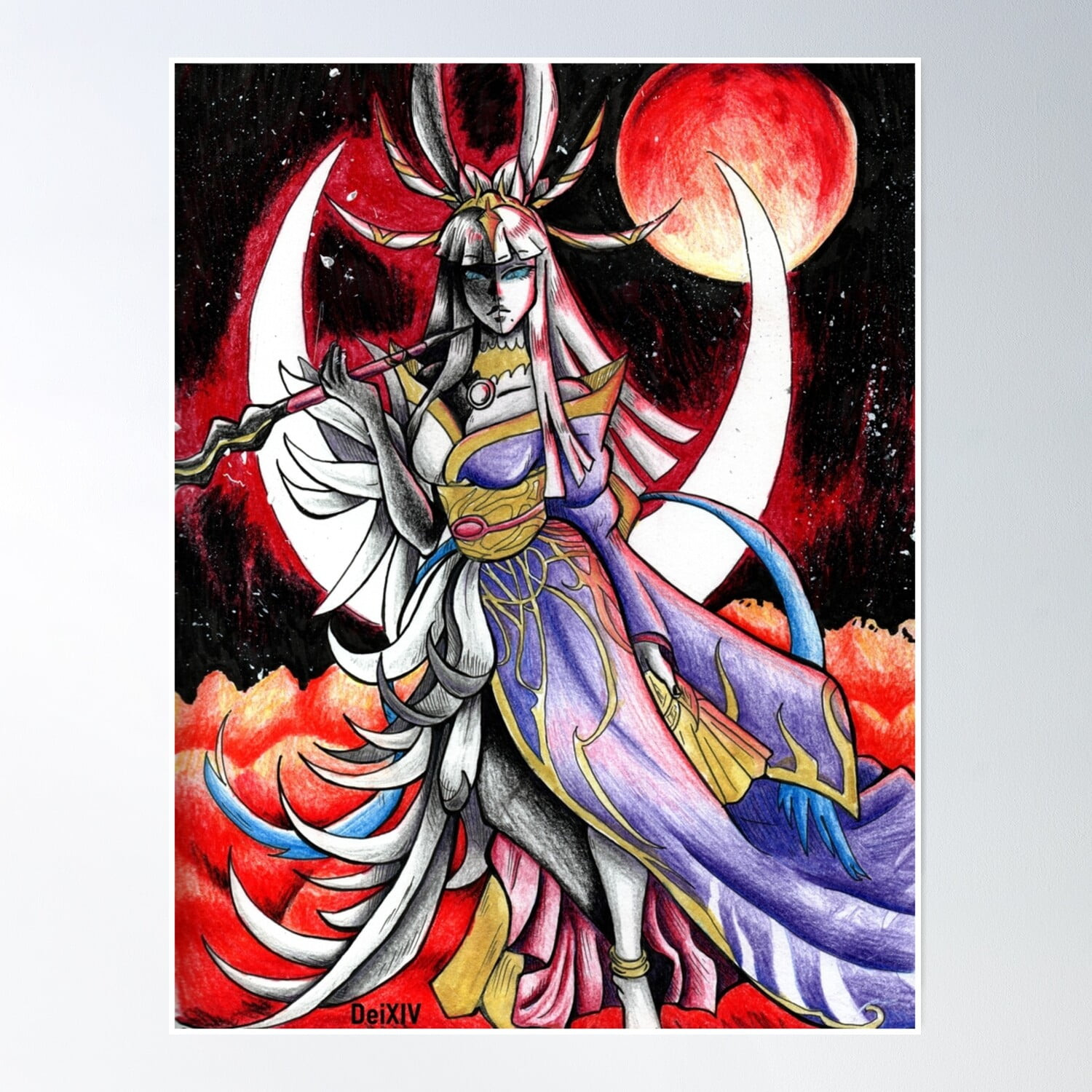 Bloom Theory Ffxiv Tsukuyomi Poster Wall Art, Modern Wall Decor, 24x36 UNFRAMED - Walmart.com