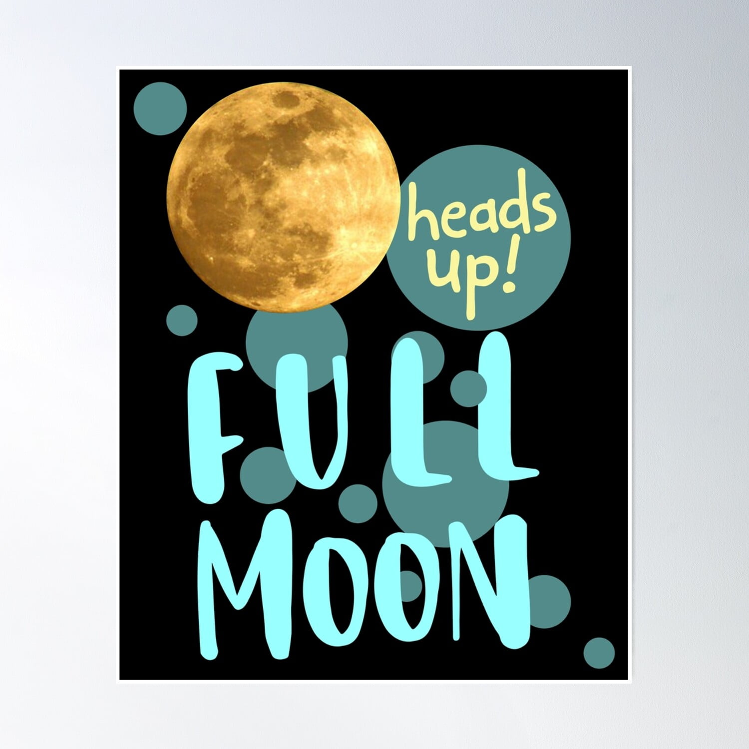 Bloom Theory Full Moon Poster Wall Art, Modern Wall Decor, 12x18 ...