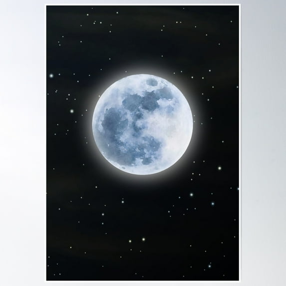 Bloom Theory Full Moon: Water Element Poster Wall Art, Modern Wall ...