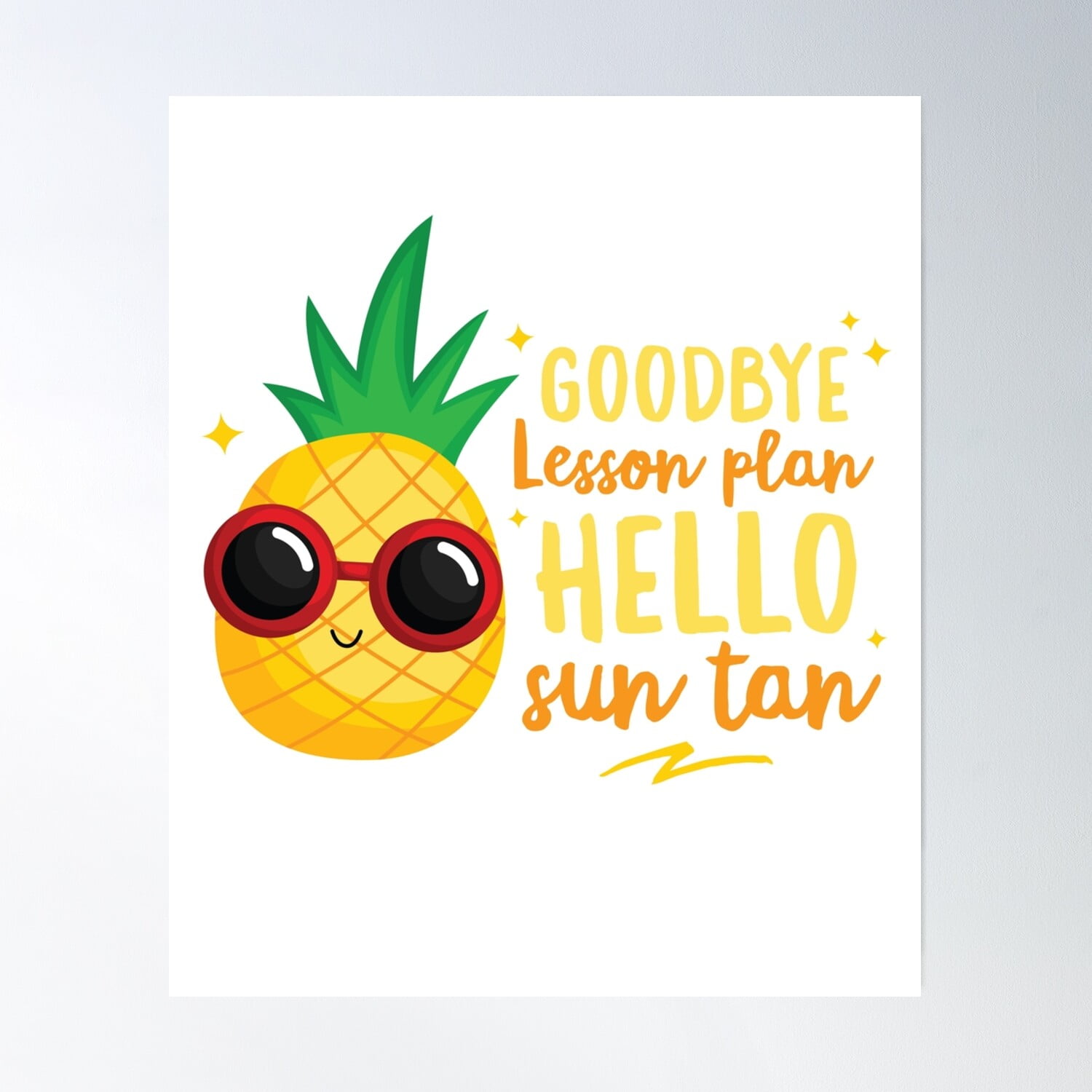 Bloom Theory Goodbye Lesson Plan Hello Sun Tan Poster Wall Art, Modern ...