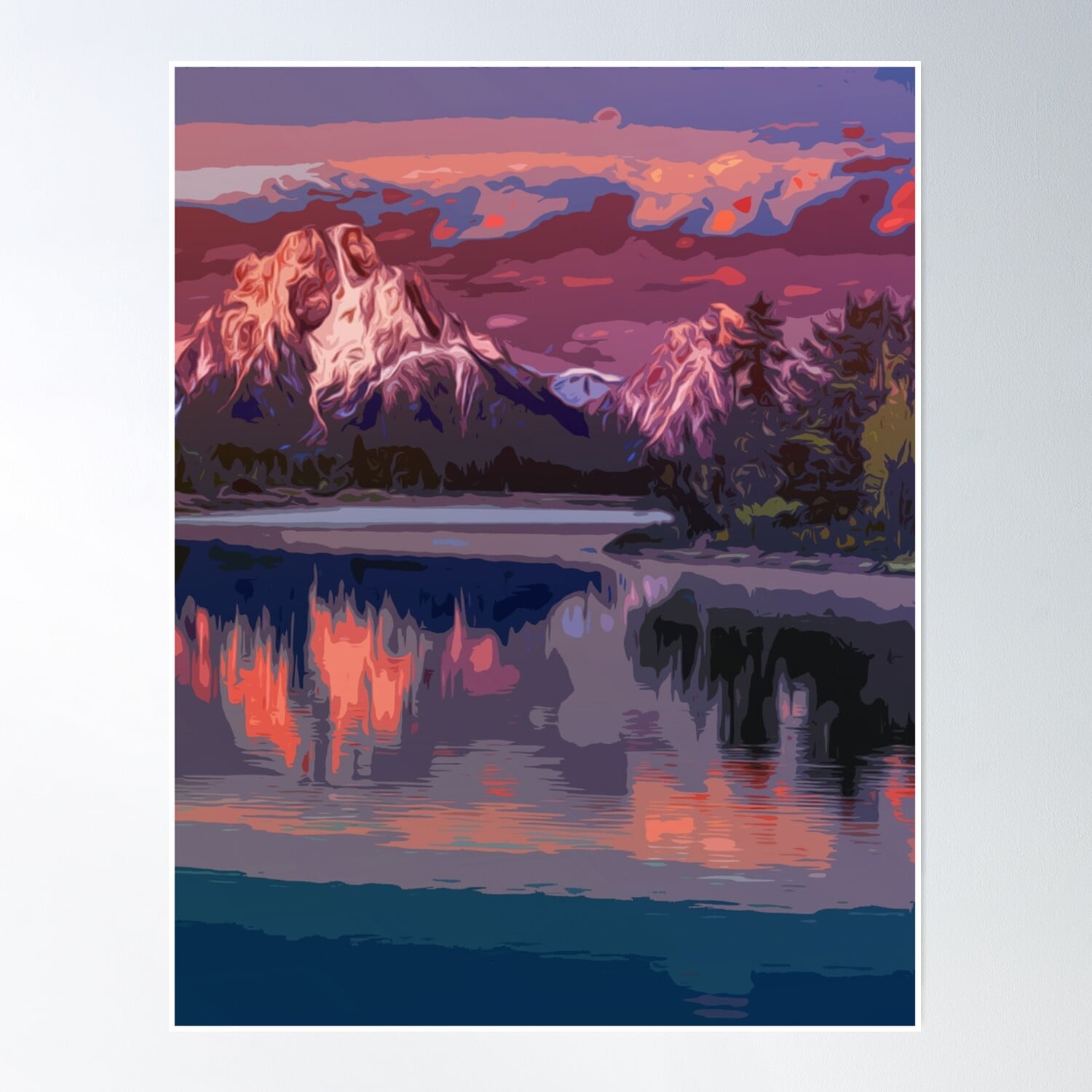 Bloom Theory Grand Teton Park - Wyoming Poster Wall Art, Modern Wall ...