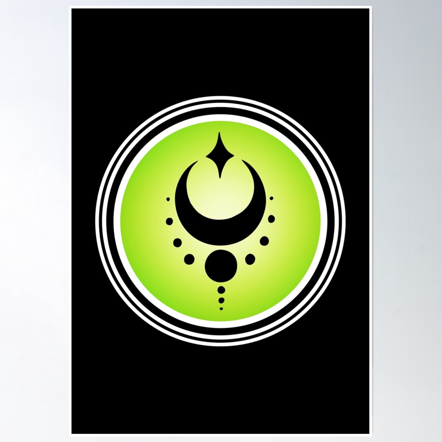 Bloom Theory Green Esoteric Mystical Moon Symbol Poster Wall Art ...