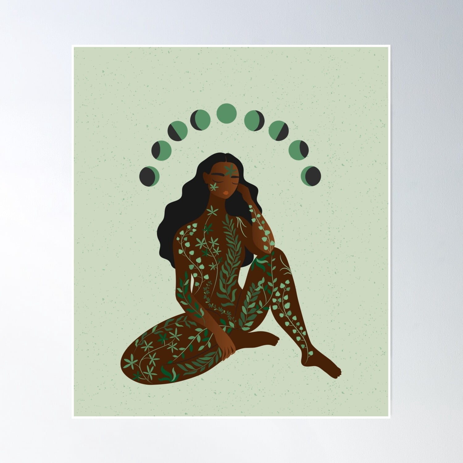 Bloom Theory Green Phases Poster Wall Art, Modern Wall Decor, 12x18 ...
