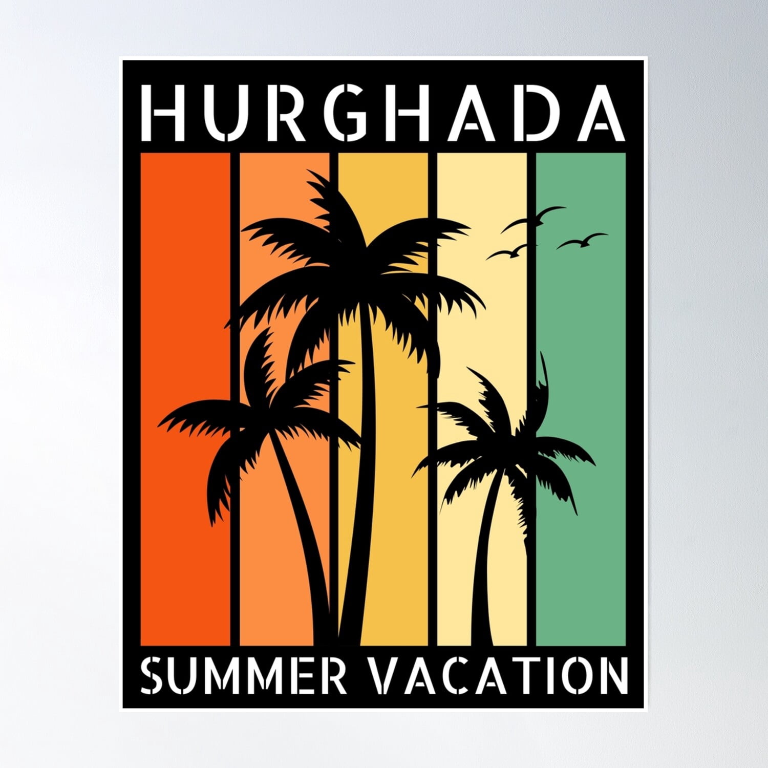 Bloom Theory Hurghada Summer Vacation - Vintage Sunset Poster Wall Art ...