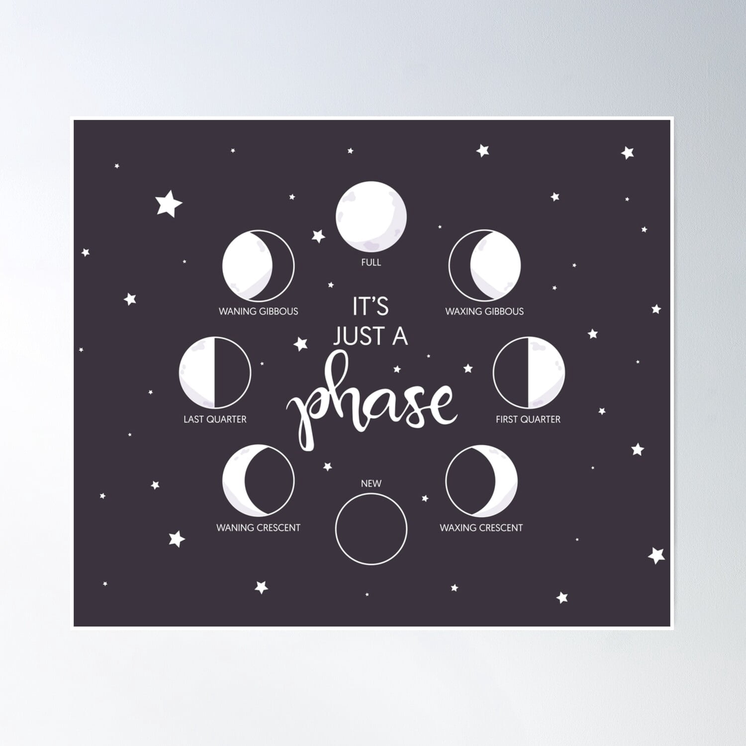 Bloom Theory It'S Just A Phase Poster Wall Art, Modern Wall Decor ...