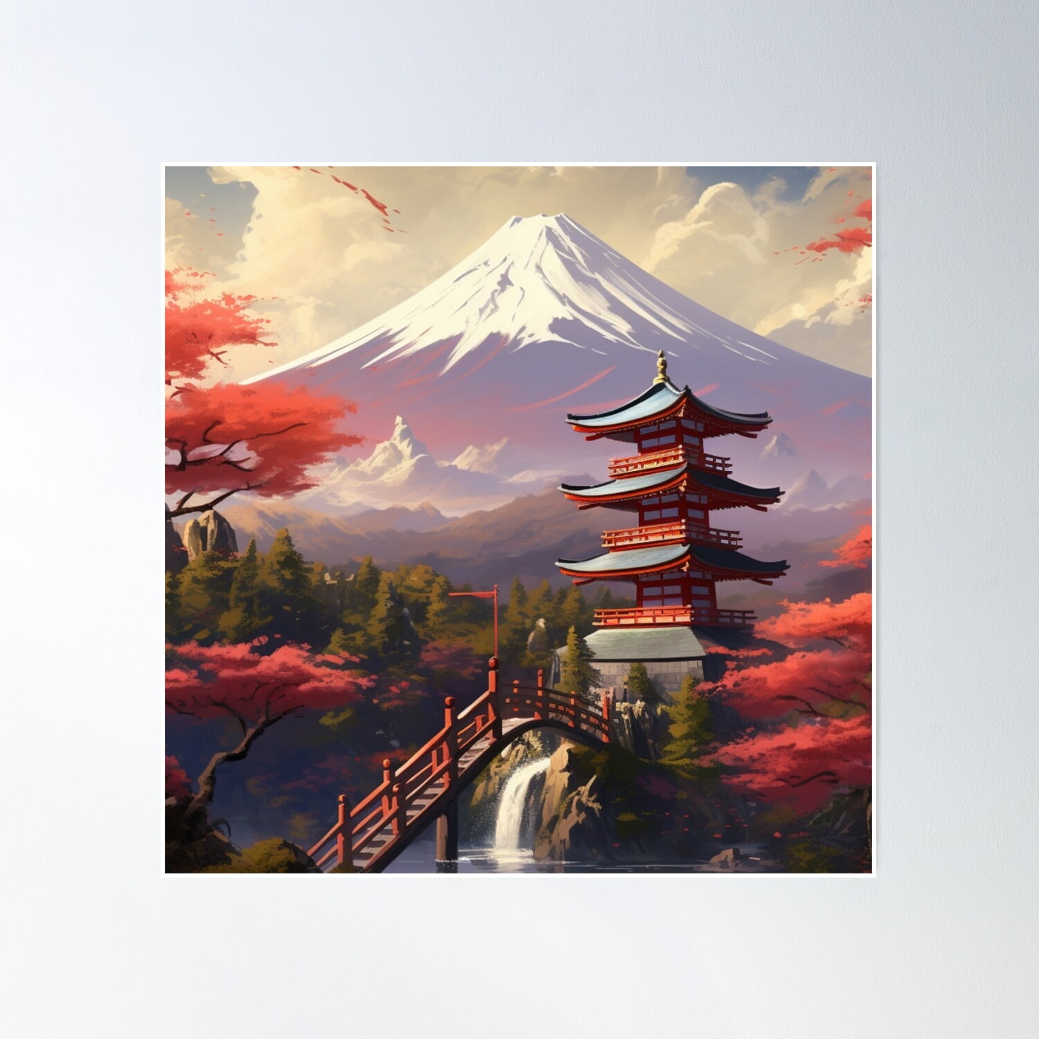 Bloom Theory Japan’S Mt. Fuji Poster Wall Art, Modern Wall Decor, 8x12 ...