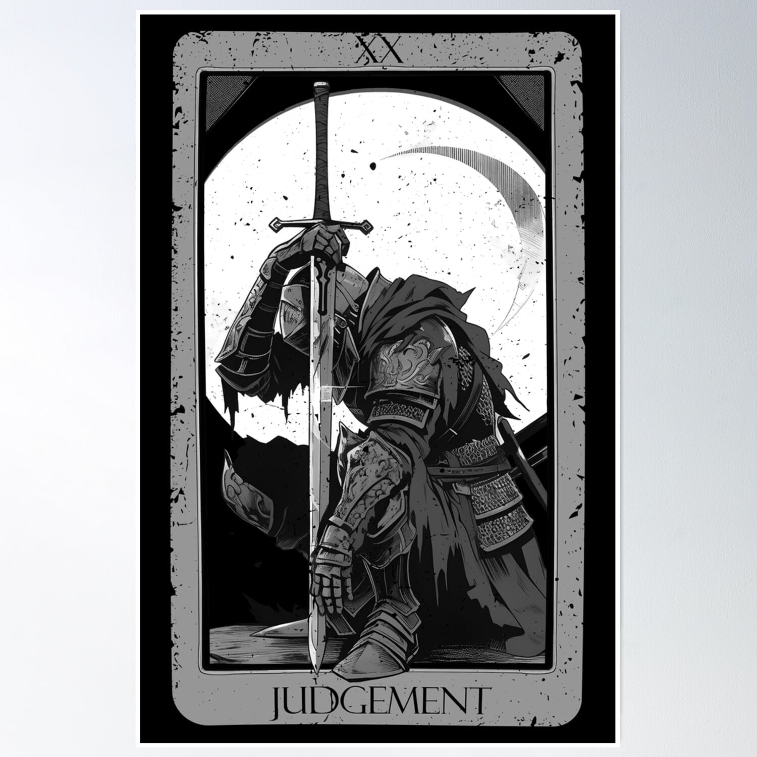 Bloom Theory Knight Kneeling Judgement Tarot Card Poster Wall Art ...