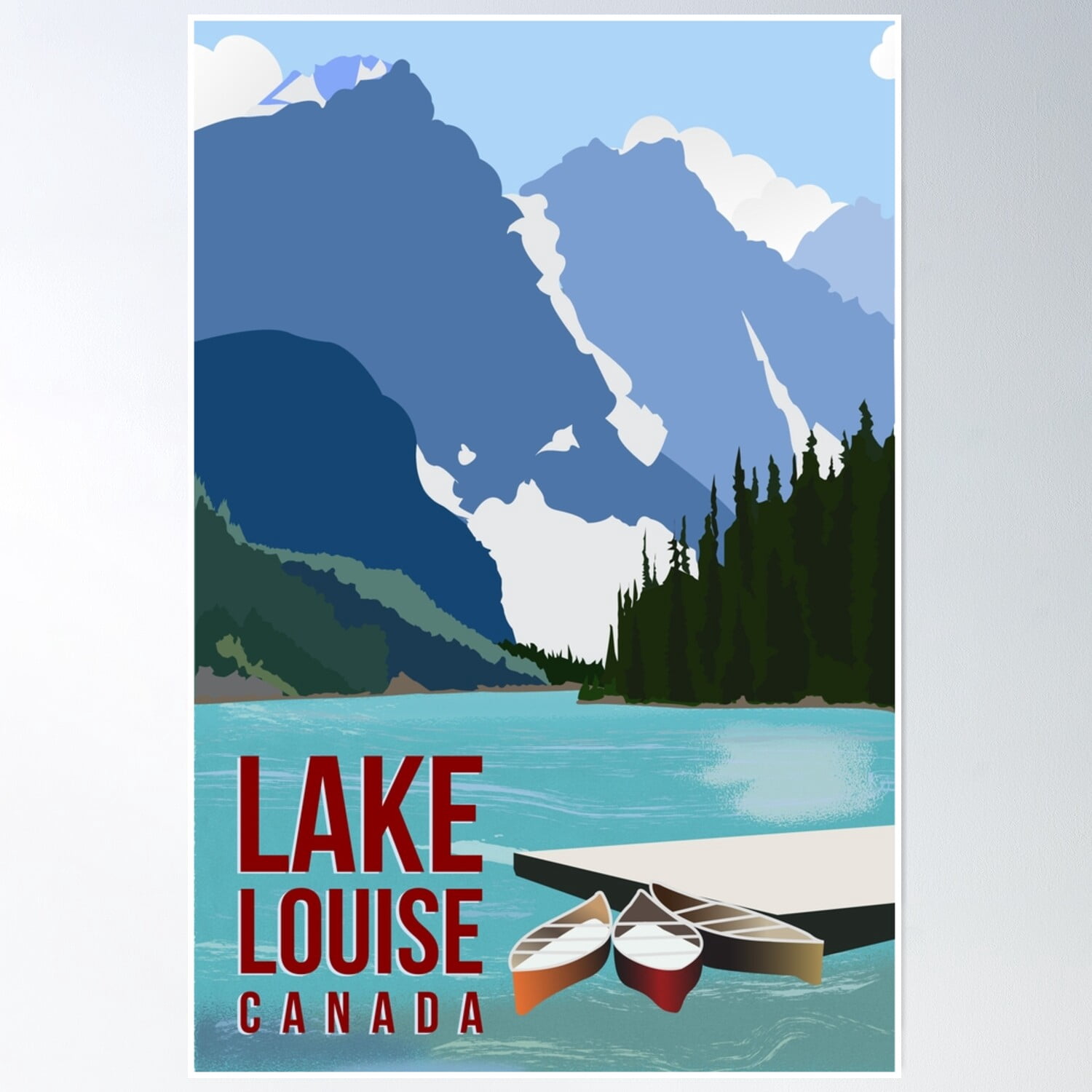 Bloom Theory Lake Lousie Poster Wall Art, Modern Wall Decor, 12x18 ...