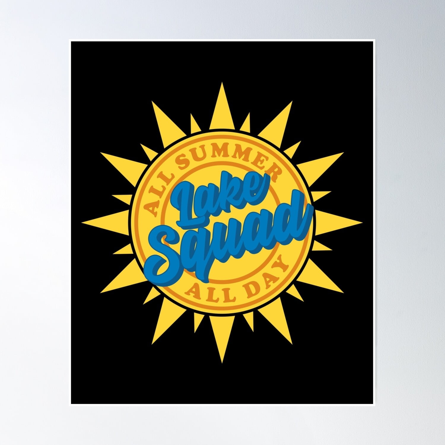 Bloom Theory Lake Squad Funny Boating Boat Vacation Poster Wall Art ...