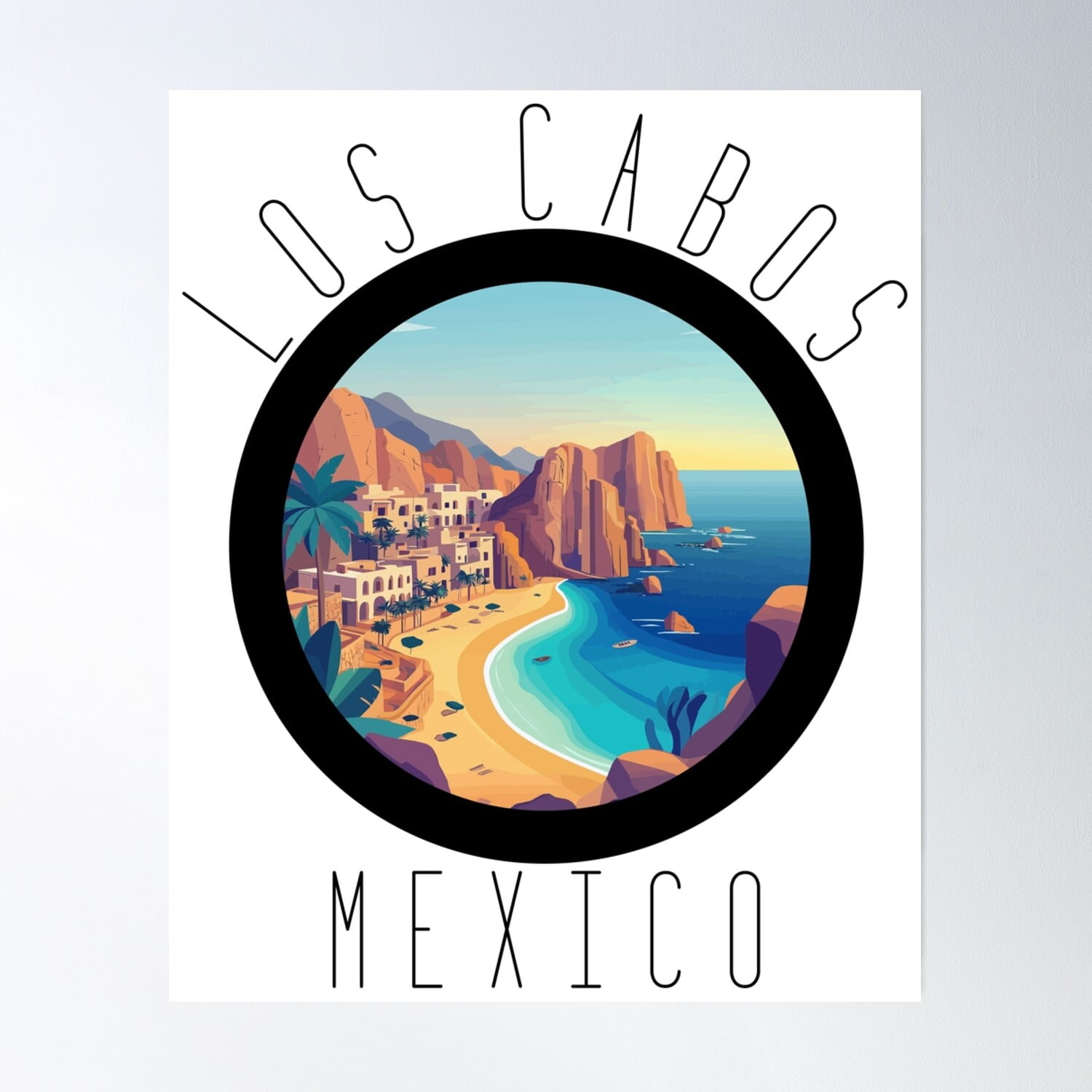 Bloom Theory Los Cabos - Mexico (With Black Lettering) Poster Wall Art ...