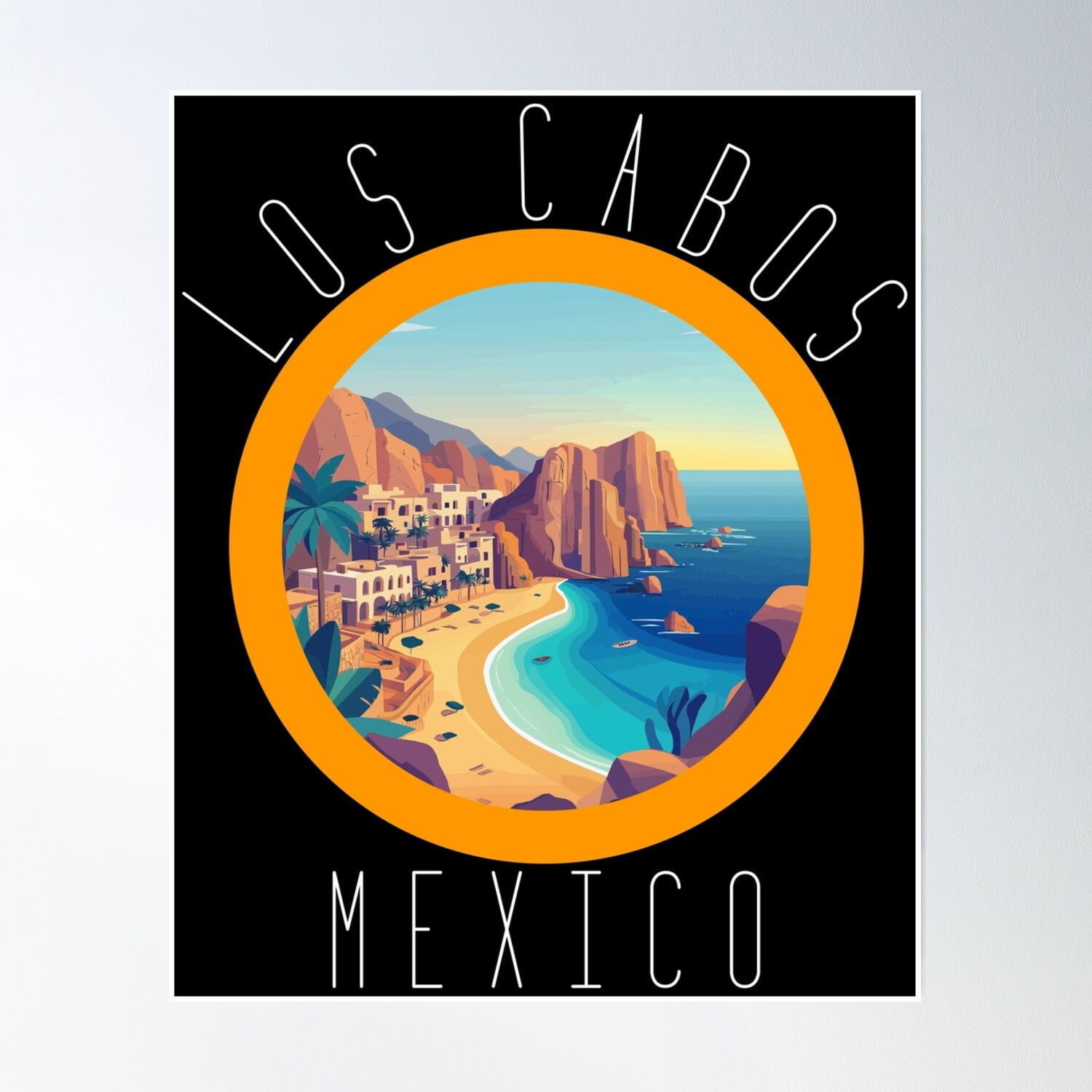 Bloom Theory Los Cabos - Mexico (With White Lettering) Poster Wall Art ...