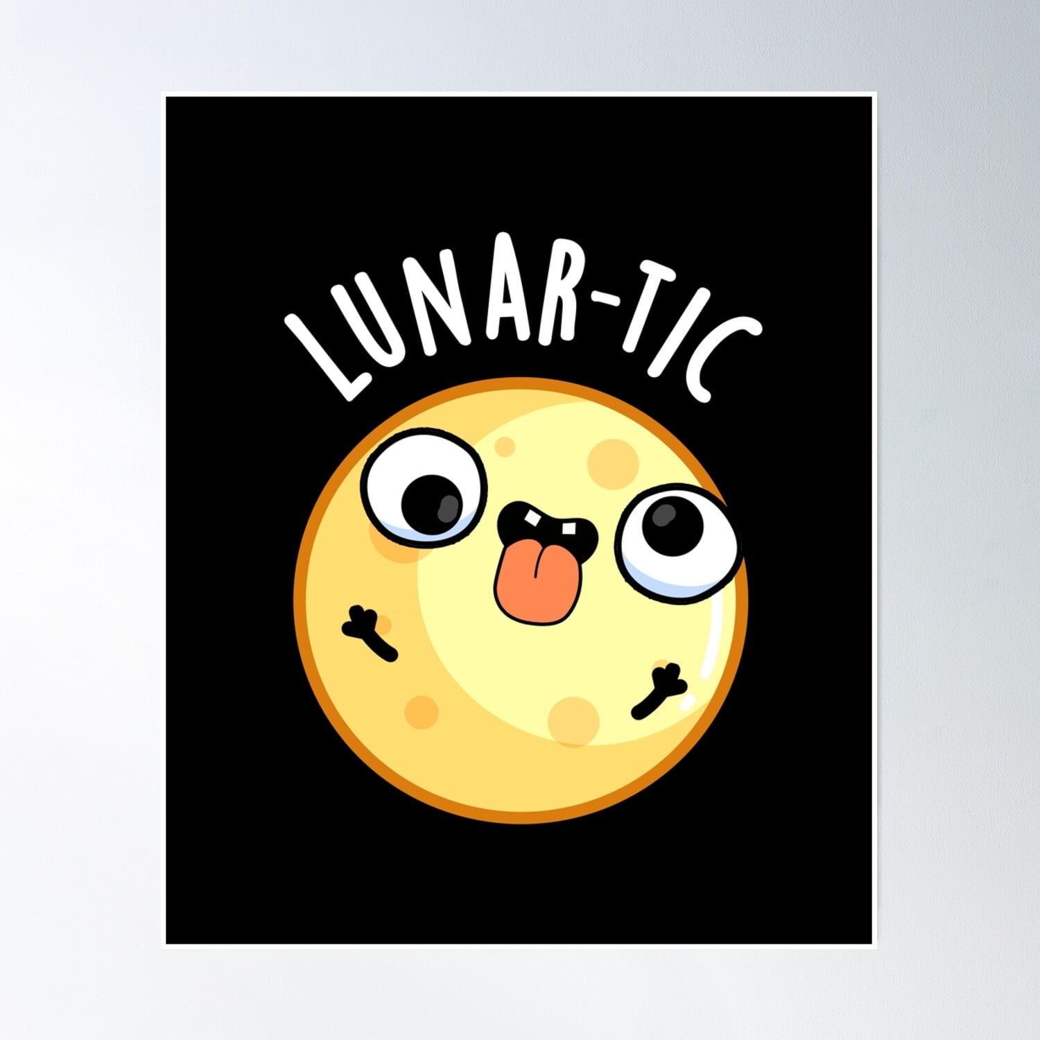 Bloom Theory Lunar-Tic Funny Moon Puns (Dark Bg) Poster Wall Art ...