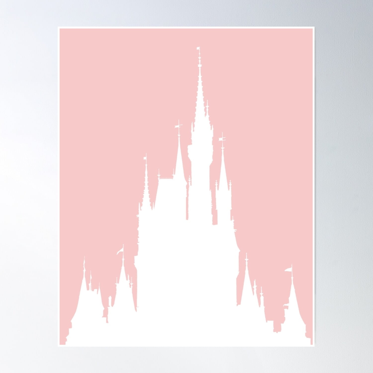 Bloom Theory Magic Castle Silhouette Millennial Pink Poster Wall Art ...
