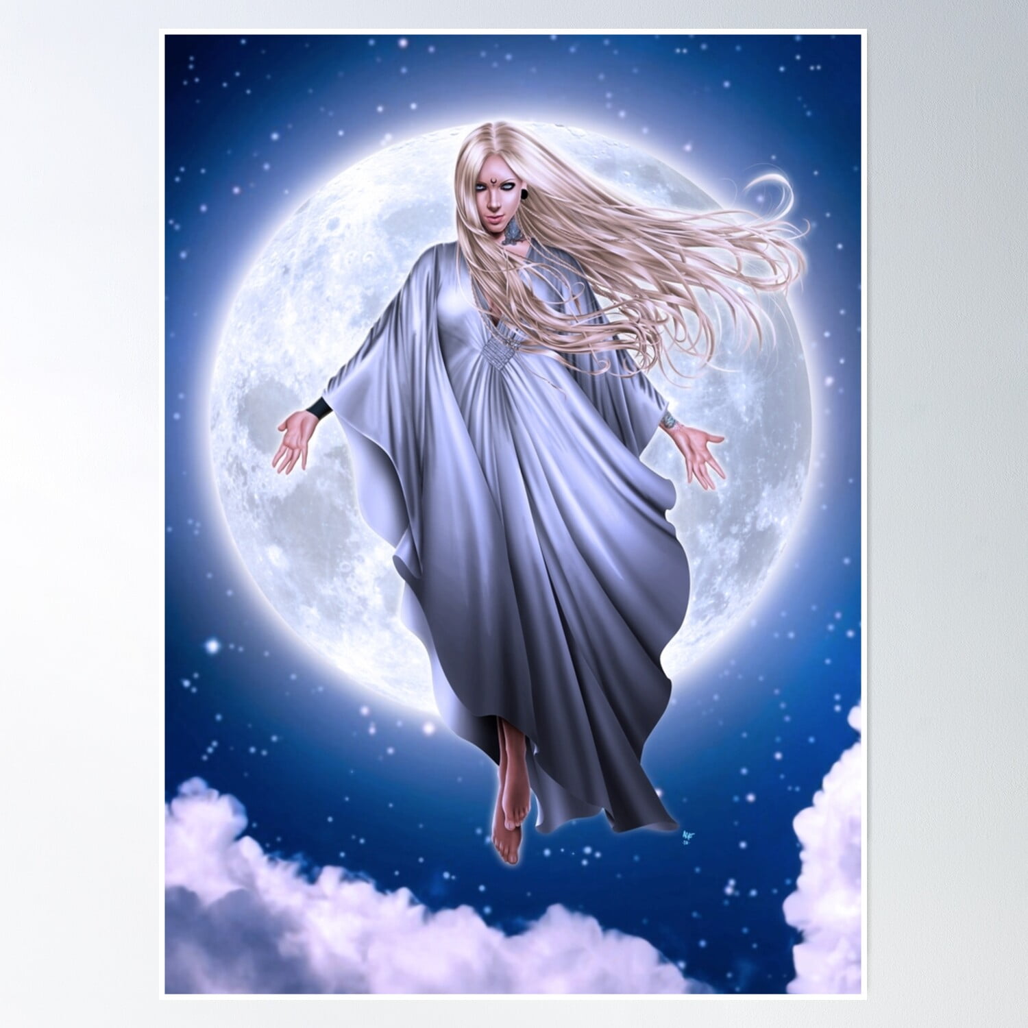 Bloom Theory Maria Brink Moon Goddess Poster Wall Art, Modern Wall ...