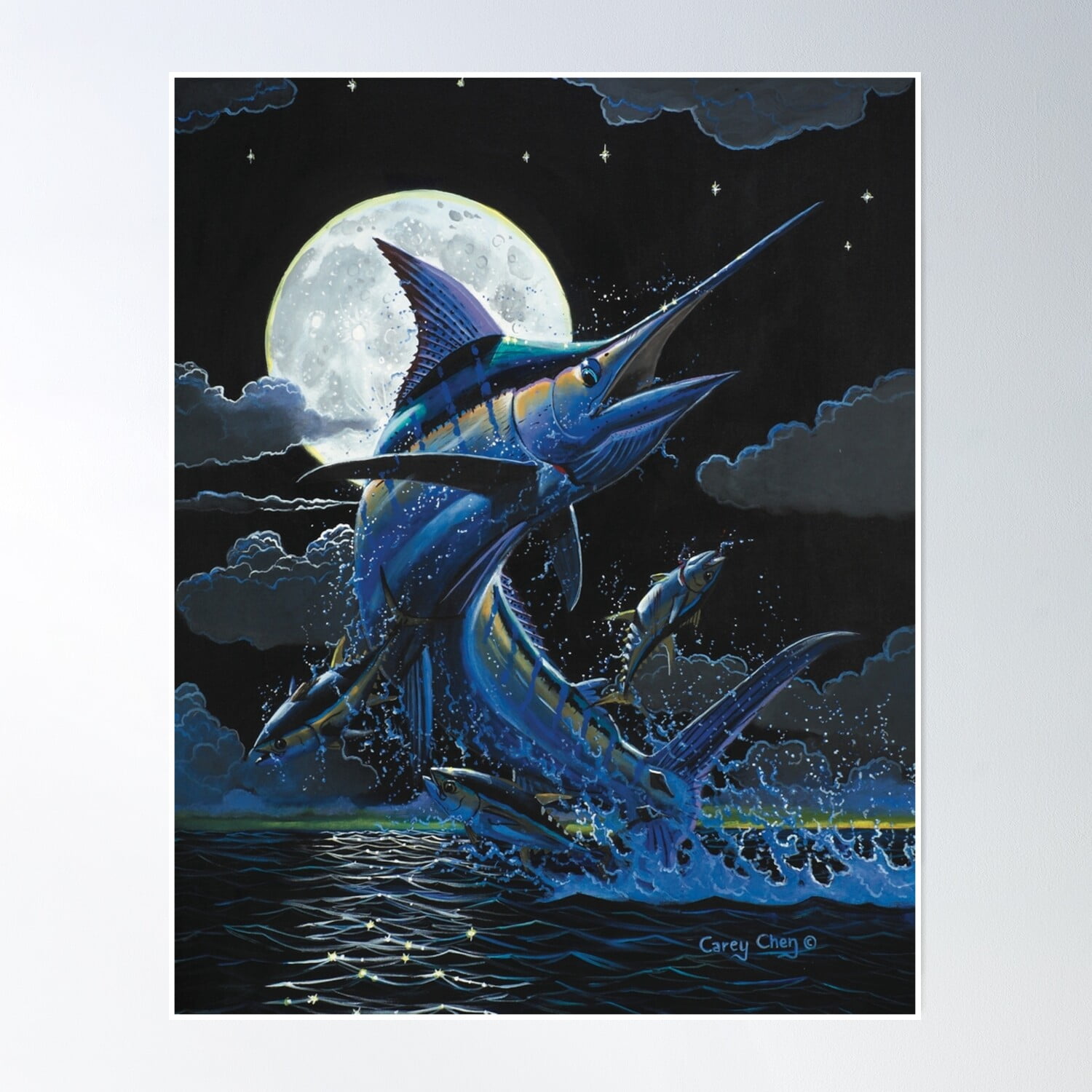 Bloom Theory Marlin Moon Poster Wall Art, Modern Wall Decor, 8x12 ...