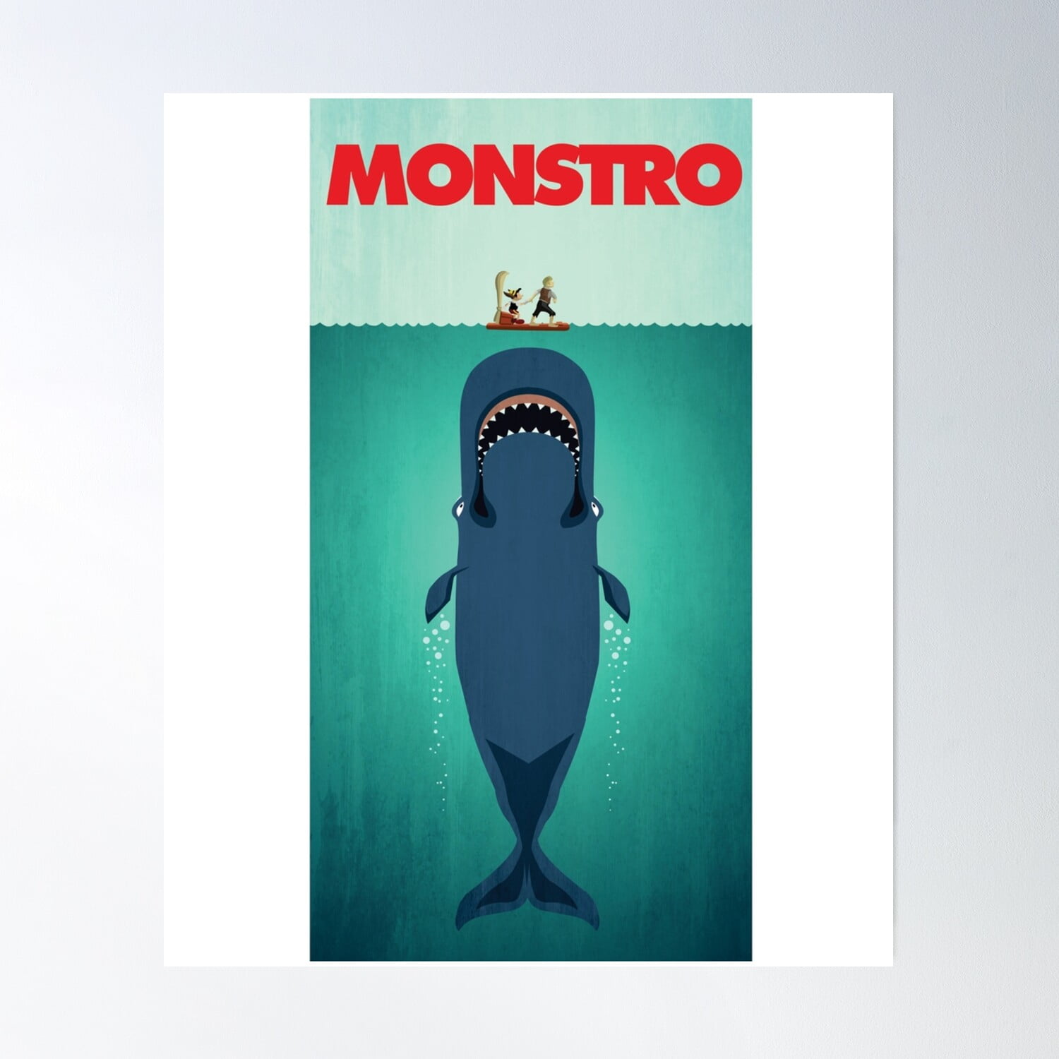 Bloom Theory Monstro Whale Poster Wall Art, Modern Wall Decor, 8x12 ...