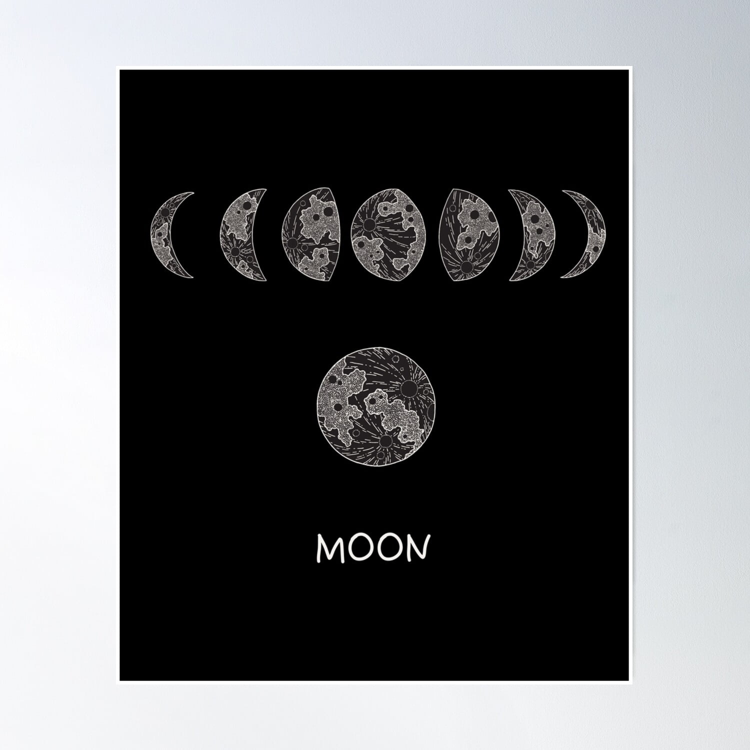 Bloom Theory Moon,Full Moon,Alf-Moon, Poster Wall Art, Modern Wall ...
