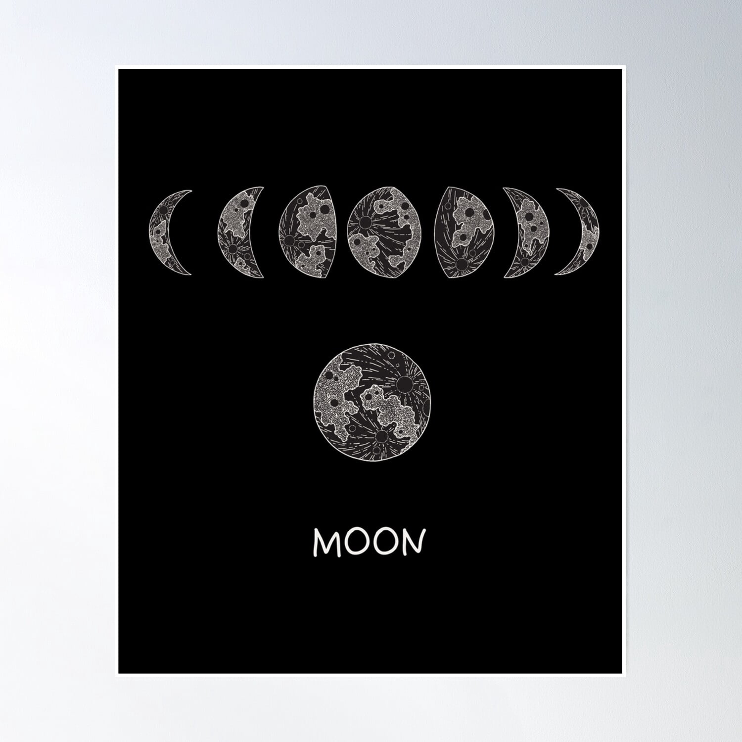 Bloom Theory Moon,Full Moon,Alf-Moon, Poster Wall Art, Modern Wall ...