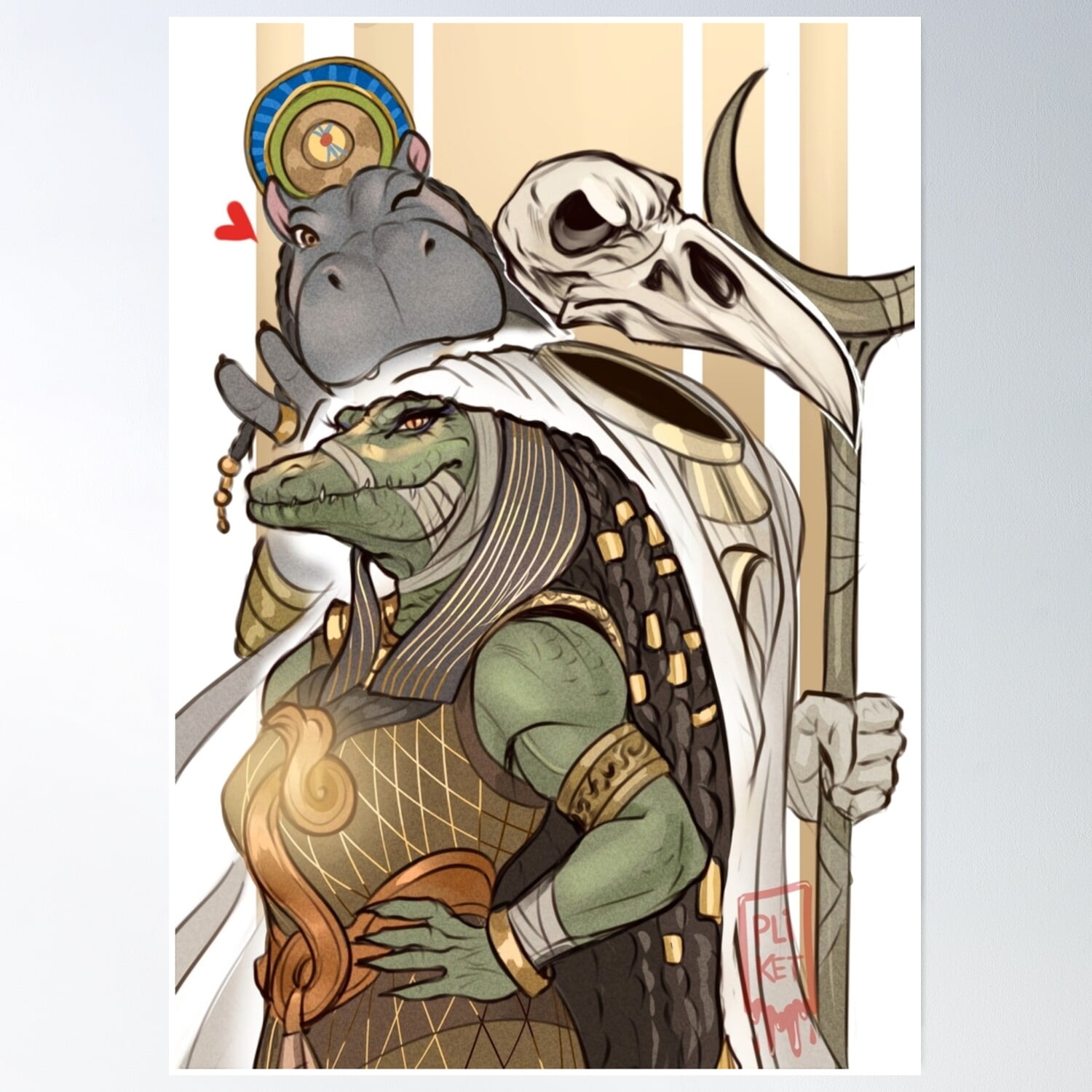 Bloom Theory Moon Knight Crocodile And Hippopotamus Poster Wall Art ...