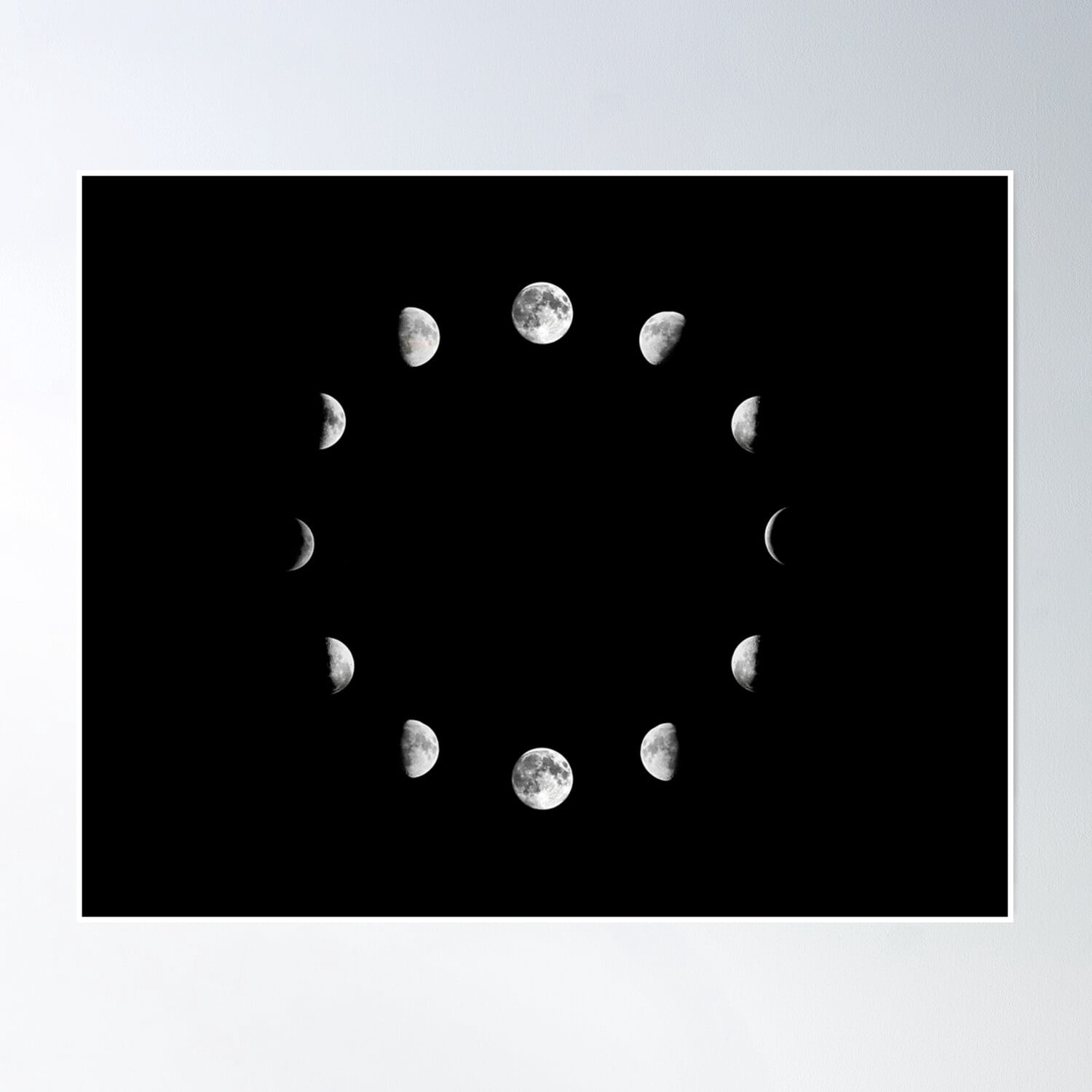 Bloom Theory Moon Phases Cycle Poster Wall Art, Modern Wall Decor ...