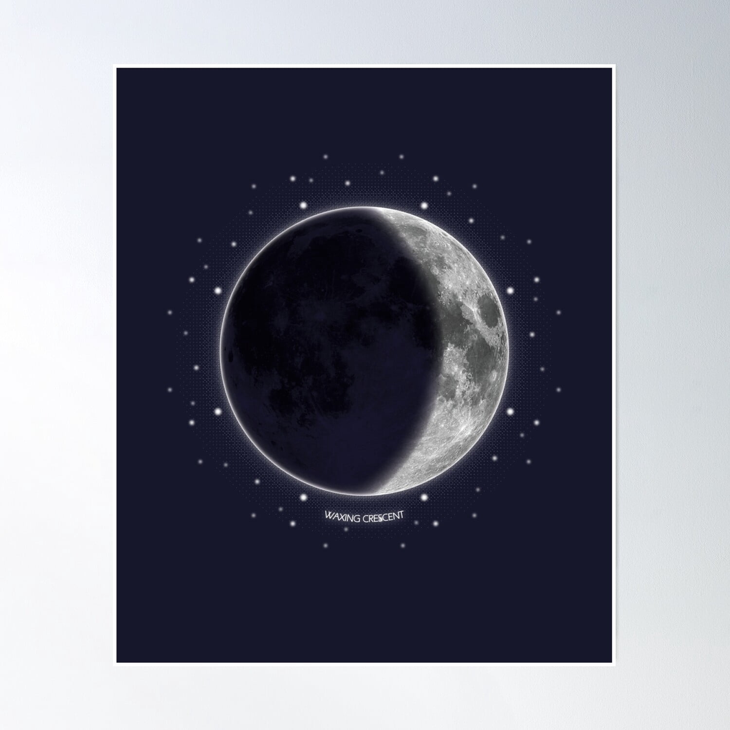 Bloom Theory Moon Phases - Waxing Crescent Moon Poster Wall Art, Modern ...