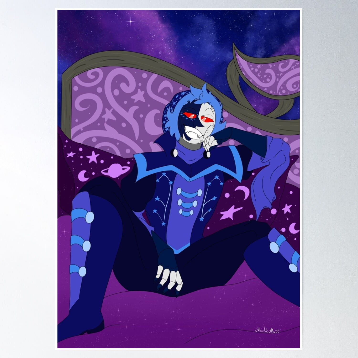 Bloom Theory Moon Smug Poster Wall Art, Modern Wall Decor, 12x18 ...