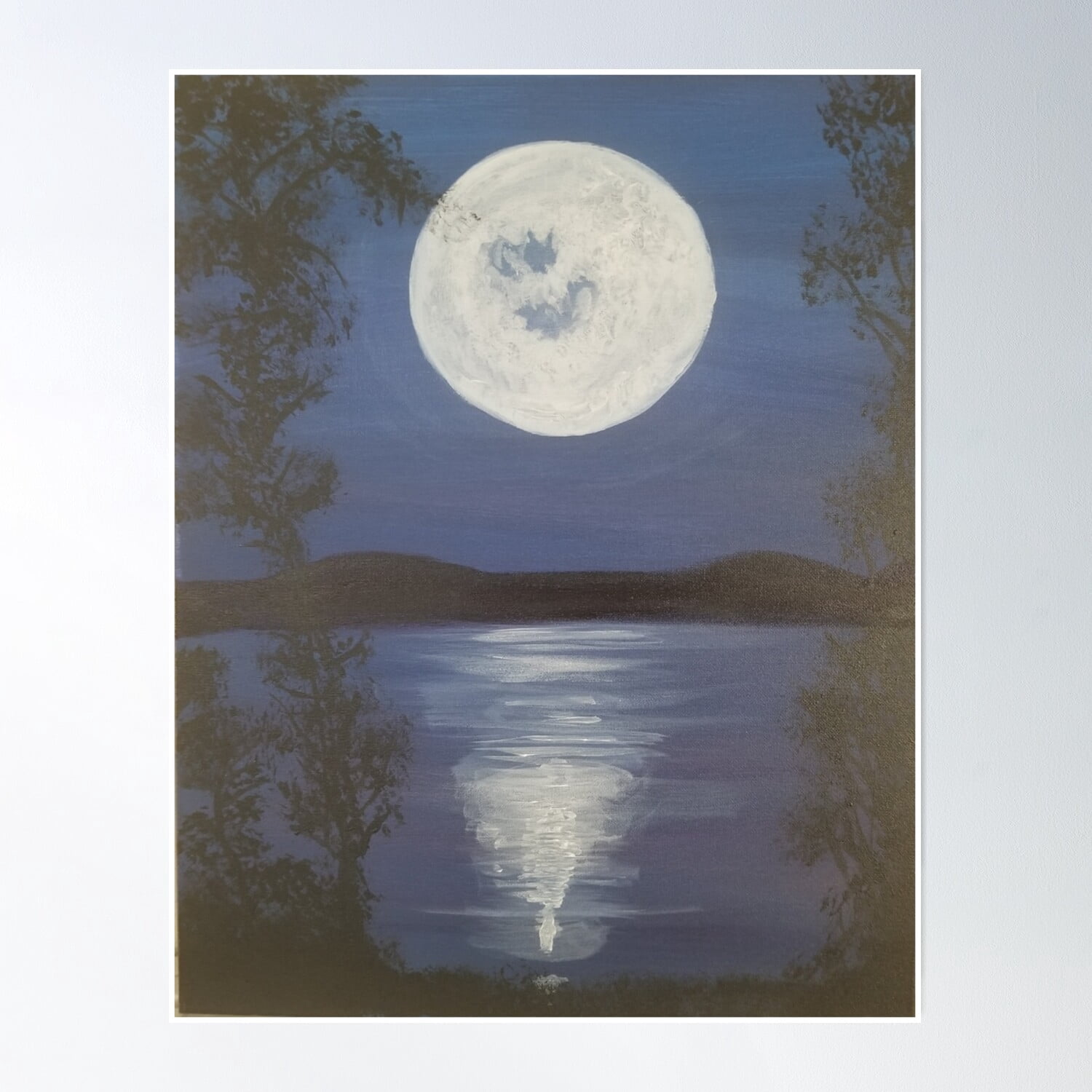 Bloom Theory Moonlight Full Moon Poster Wall Art, Modern Wall Decor ...
