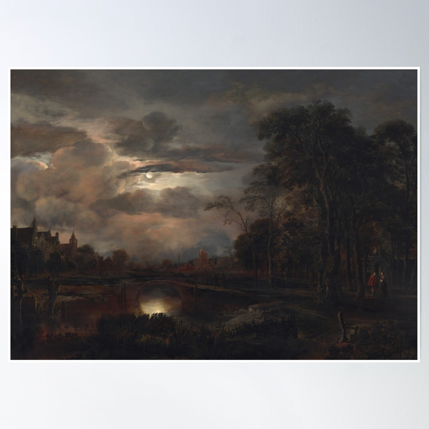 Bloom Theory Moonlit Landscape With Bridge By Aert Van Der Neer, 1648 ...