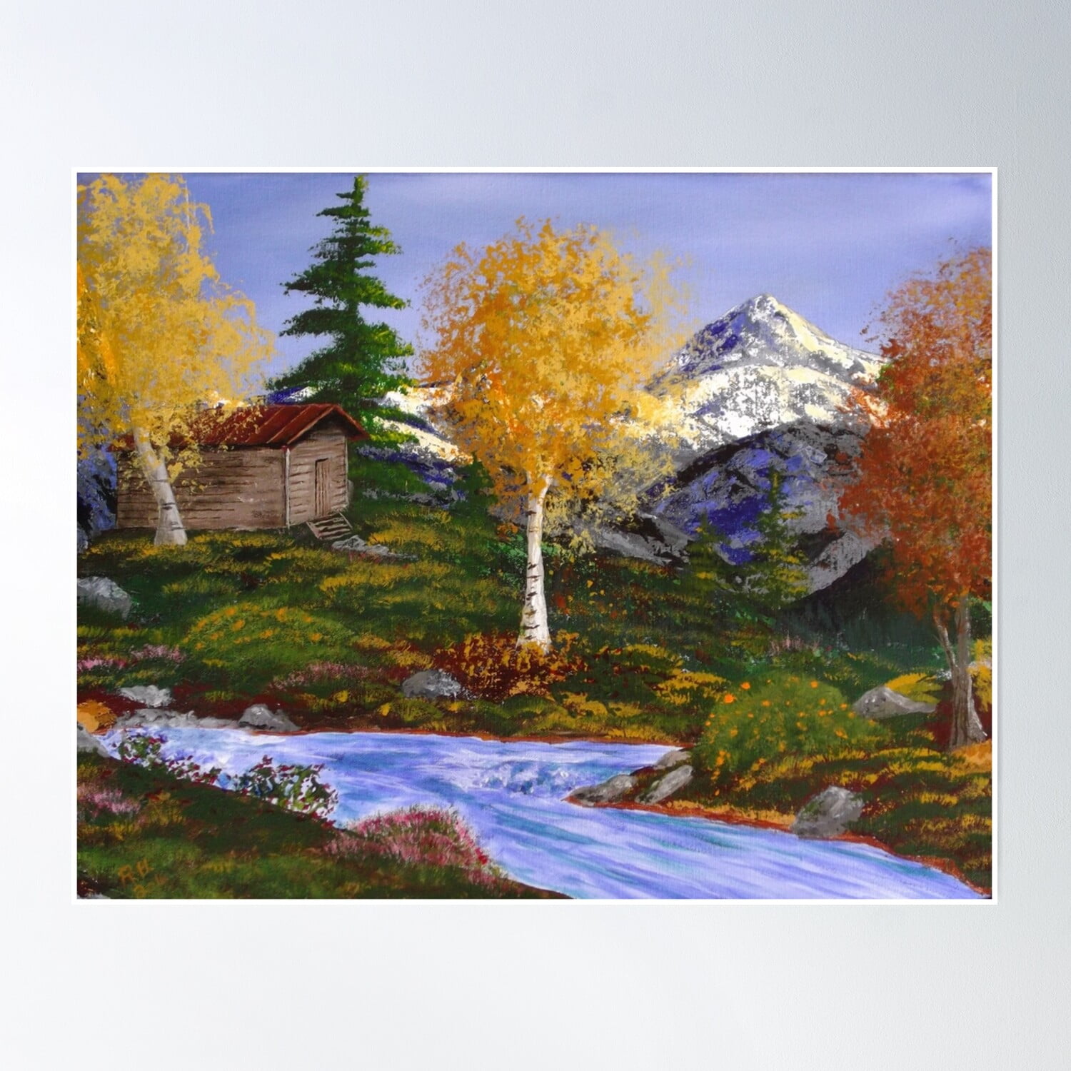 Bloom Theory Mountain Cabin Poster Wall Art, Modern Wall Decor, 16x24 ...