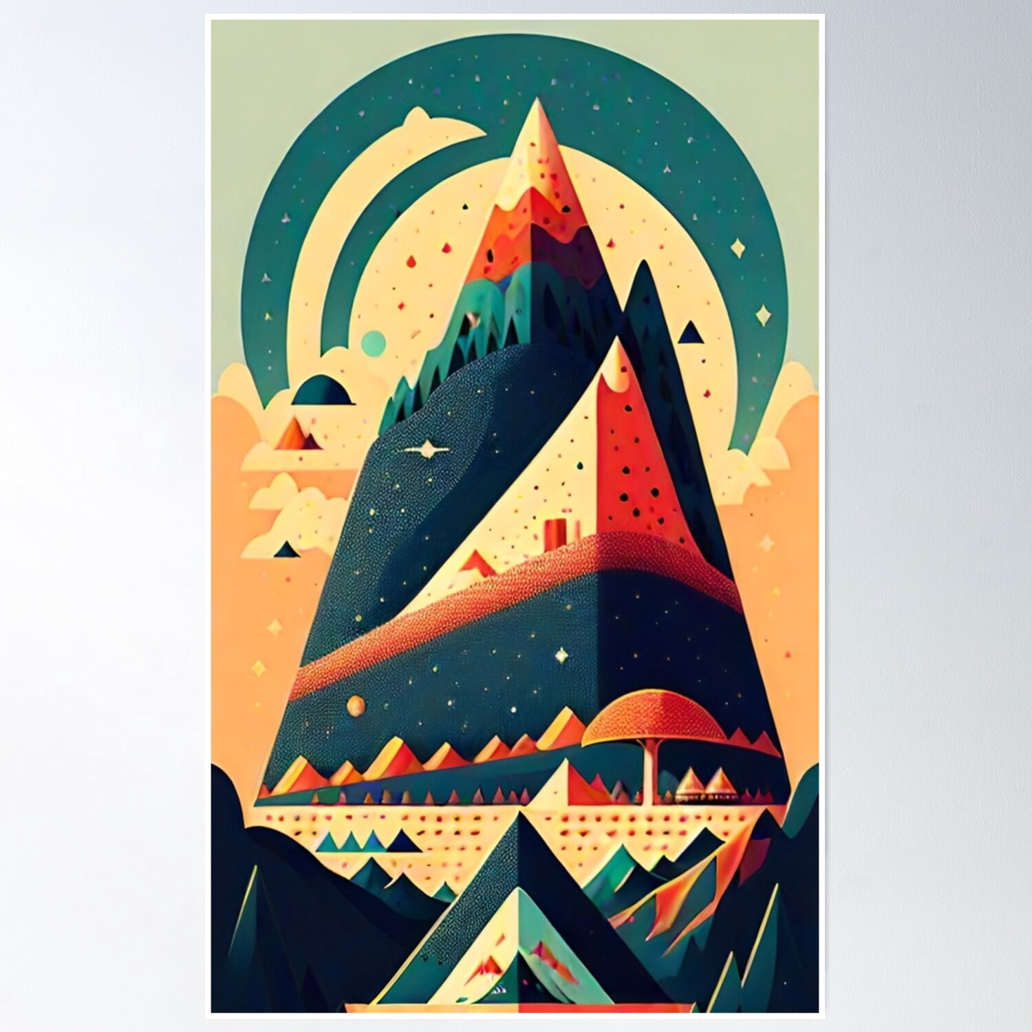 Bloom Theory Mountain View Poster Wall Art, Modern Wall Decor, 24x36 ...