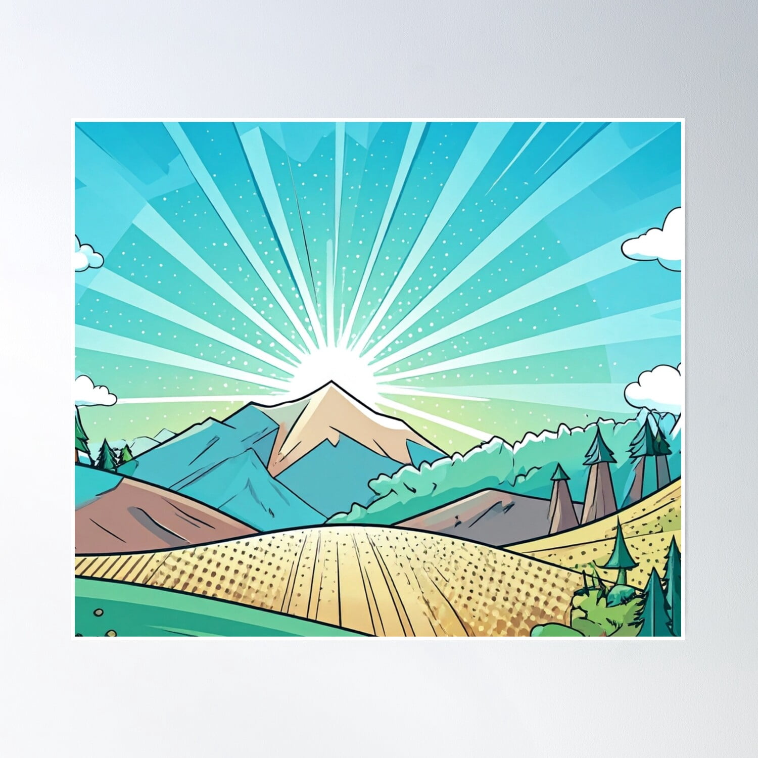 Bloom Theory Mountains 3.0 Poster Wall Art, Modern Wall Decor, 16x24 ...